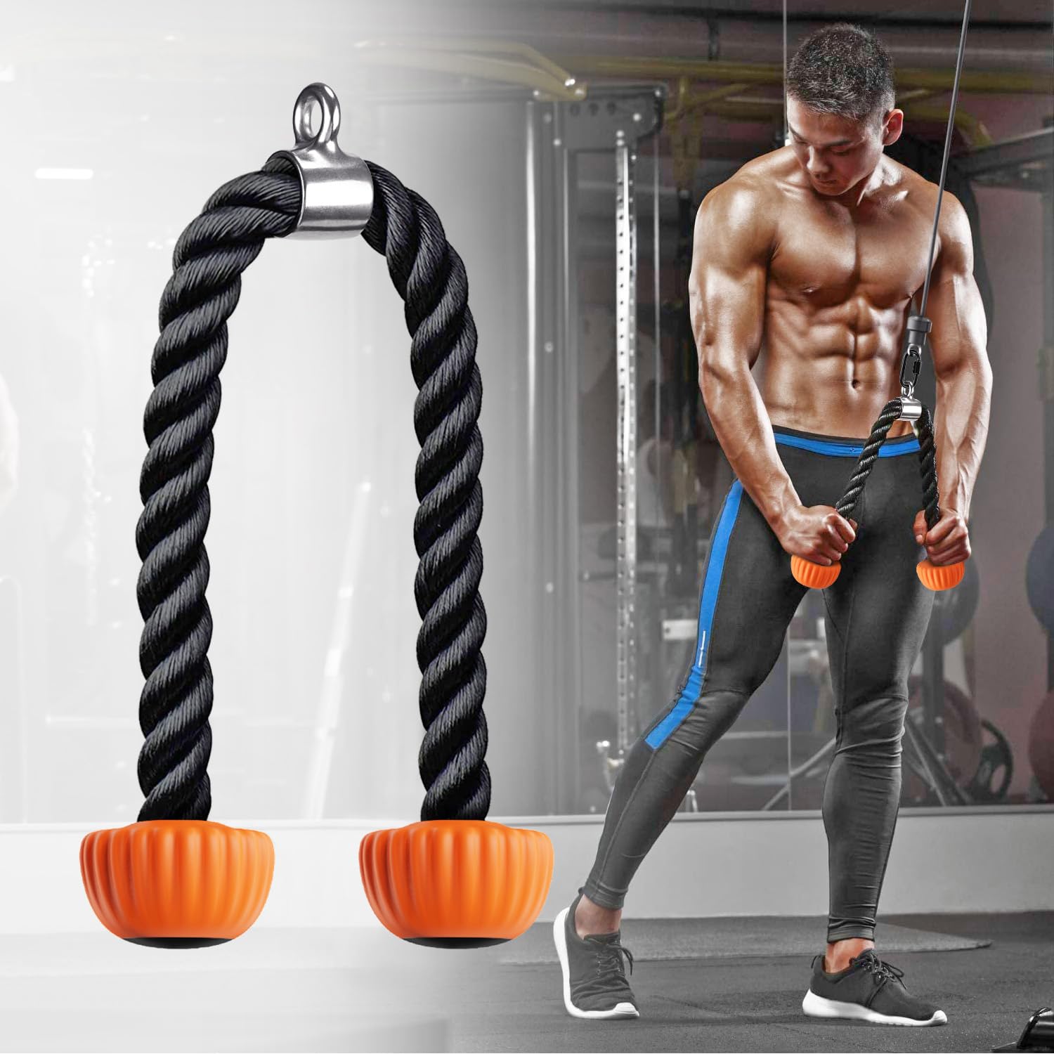 Snapklik.com : Kipika Set Of 2 Tricep Rope, 28 & 36 Inch, Cable Machine ...