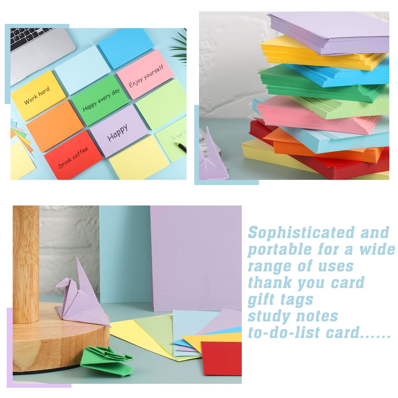 Snapklik.com : 600 Pieces Colored Index Cards 4 X 6 Inch
