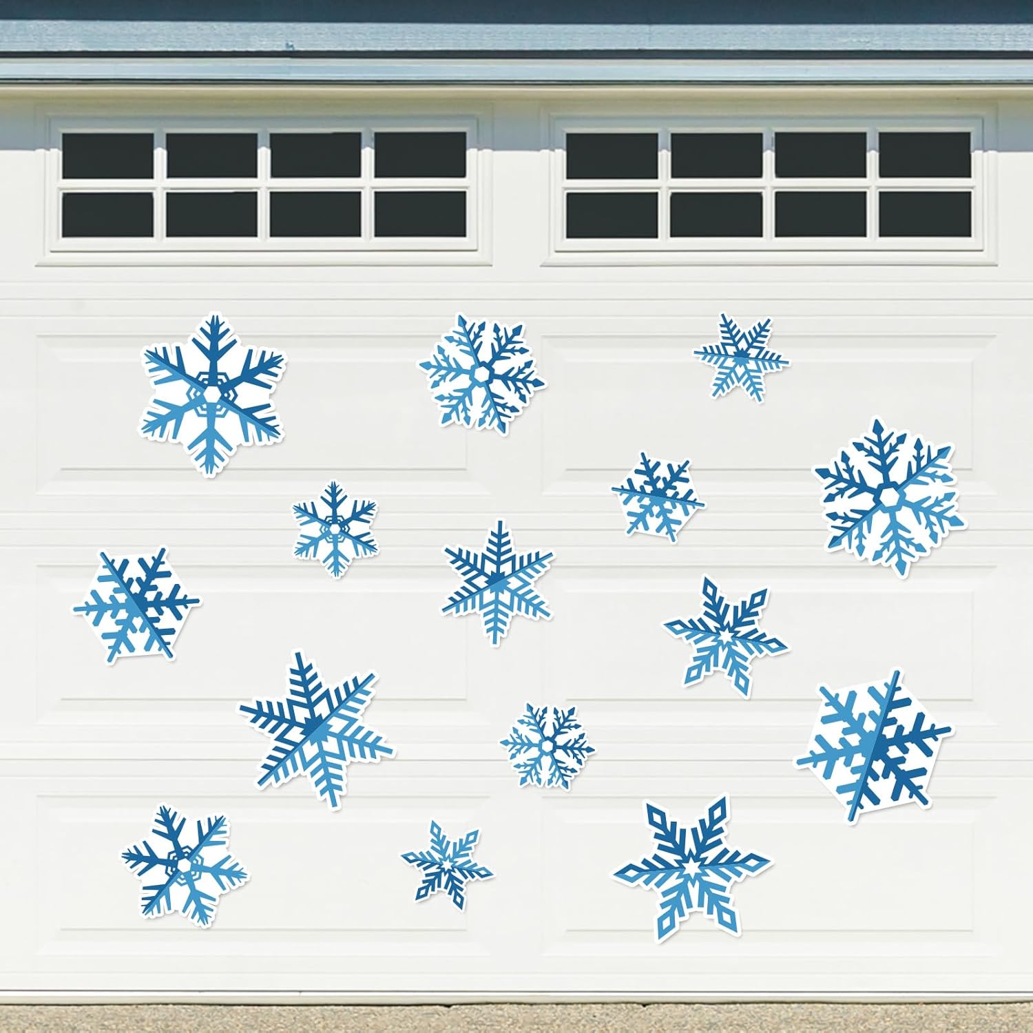 Amazon.com: Whaline Winter Garage Door Magnets Blue Snowflake Magnet ...