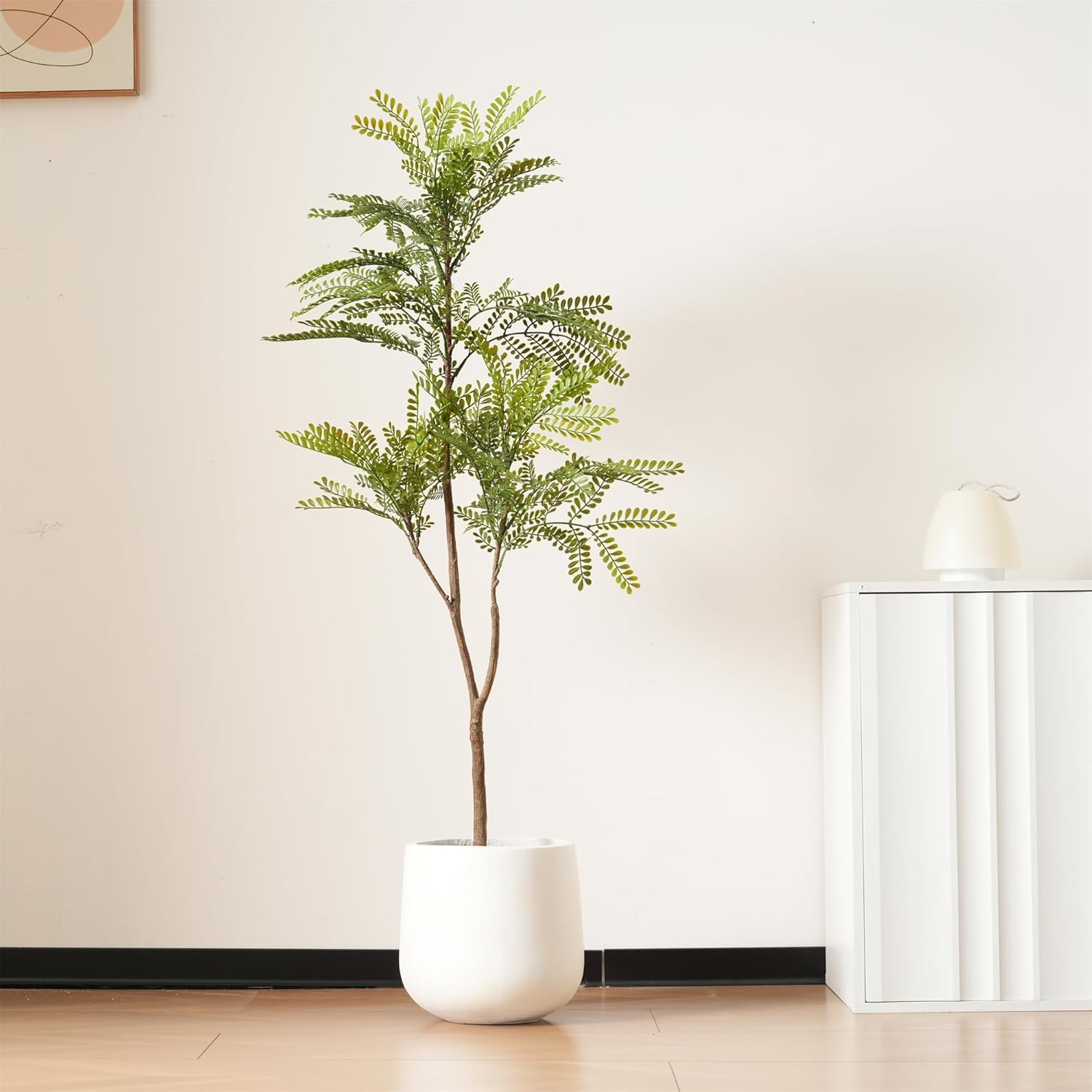 Amazon｜OSJ フェイクグリーン 観葉植物 フェイク ジャカランダ 光触媒 人工観葉植物 大型 100cm｜人工観葉植物 オンライン通販
