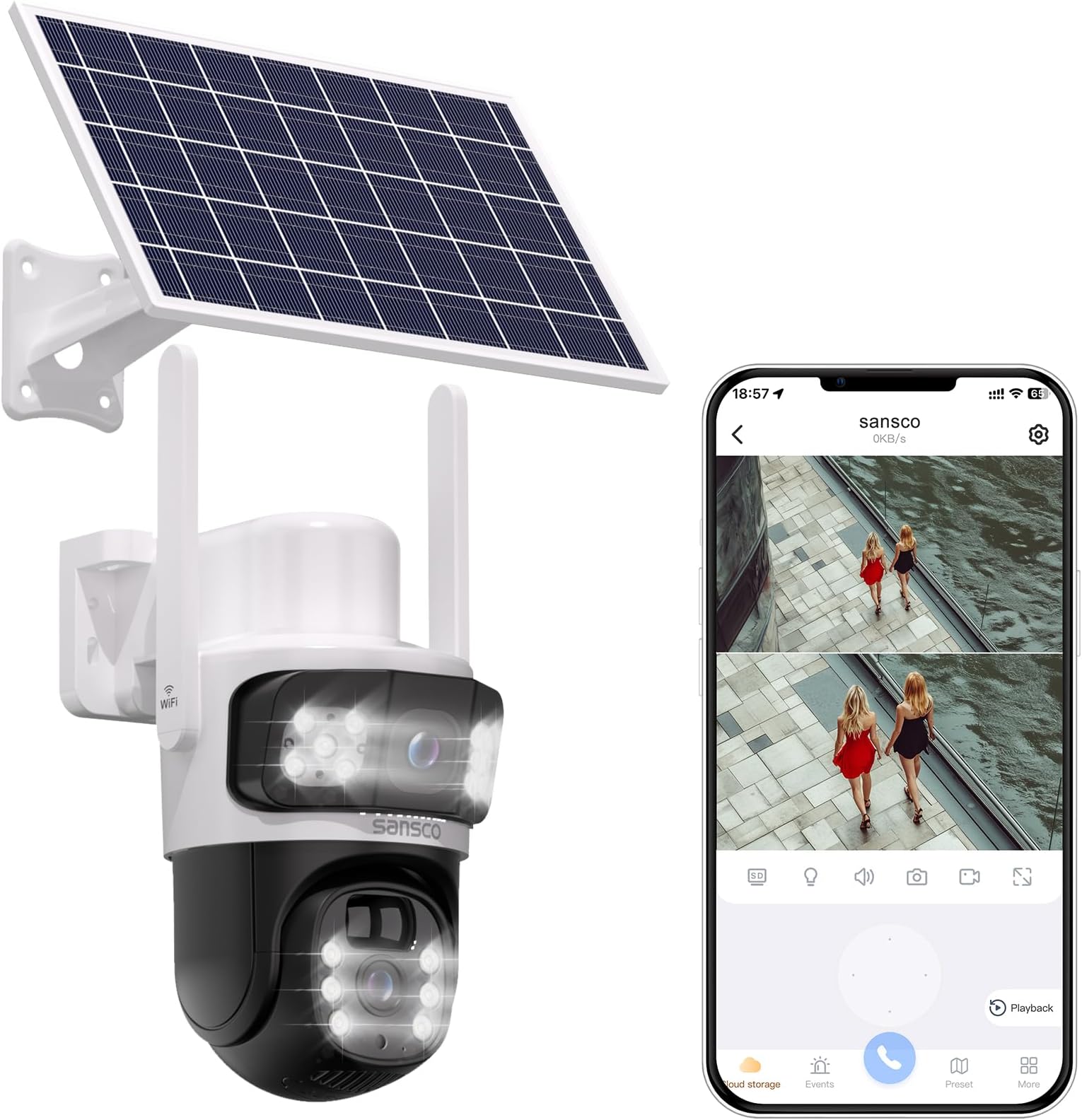 Amazon.com : FOSCAM B4 4MP PT Solar Battery Powered Security Cameras ...