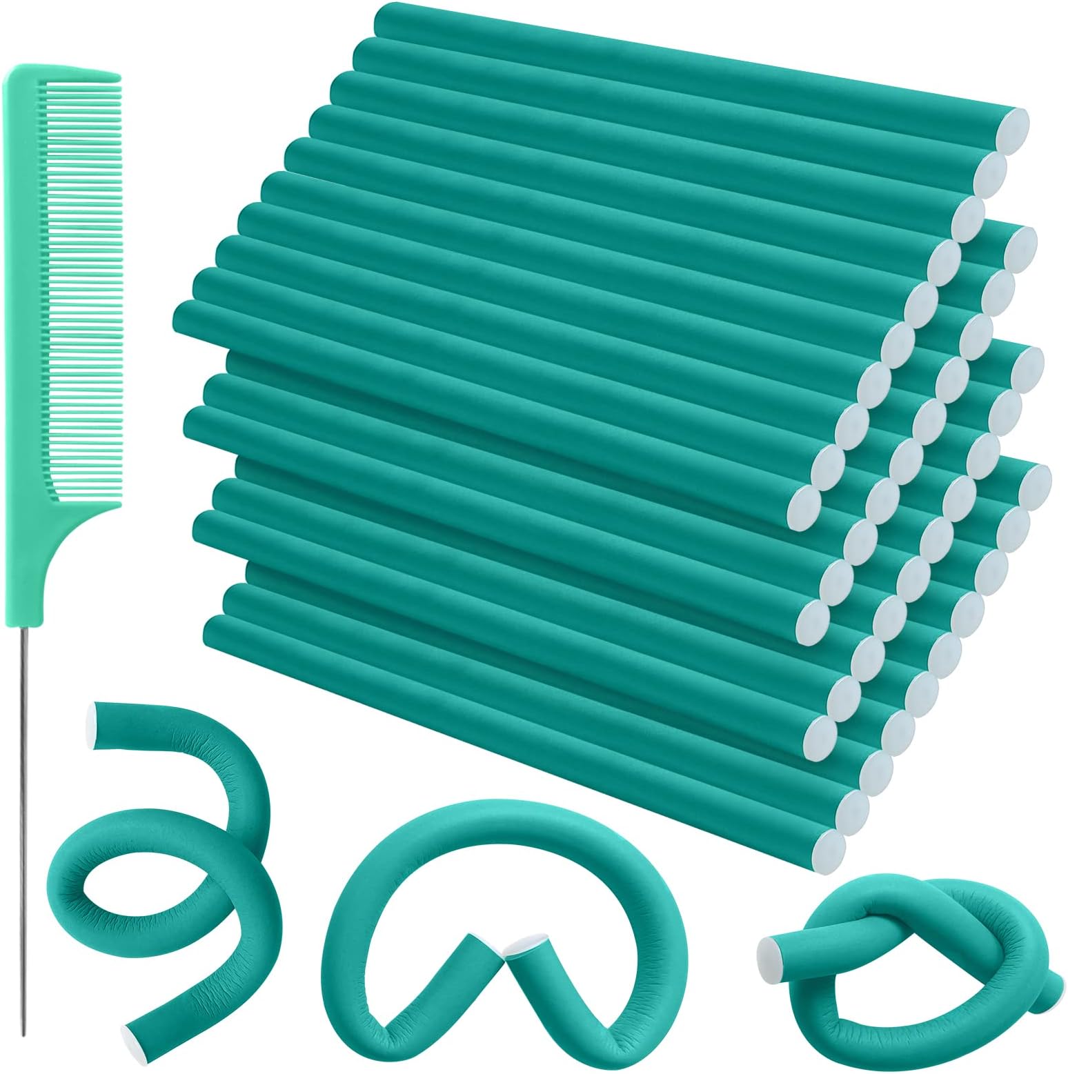Amazon.com : 36 Flexi Rods Hair Rollers, Flexible Foam Curling Rods for ...