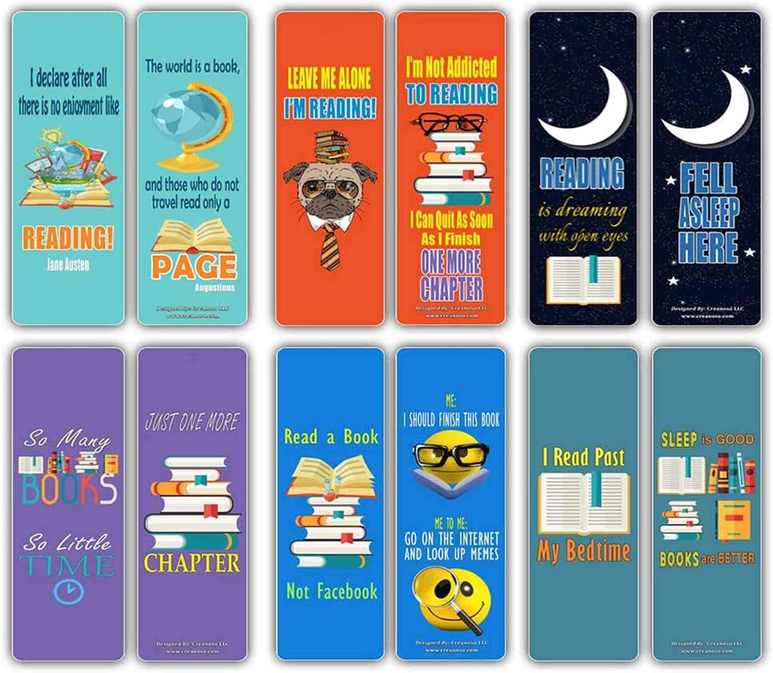 Amazon.com: Book Lovers Literary Bookmarks Cards (12-Pack) - Book ...