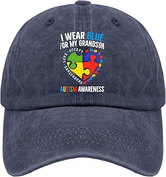 Amazon.com: Tywonmy Autism Awareness Hat I Wear Blue for Autism ...