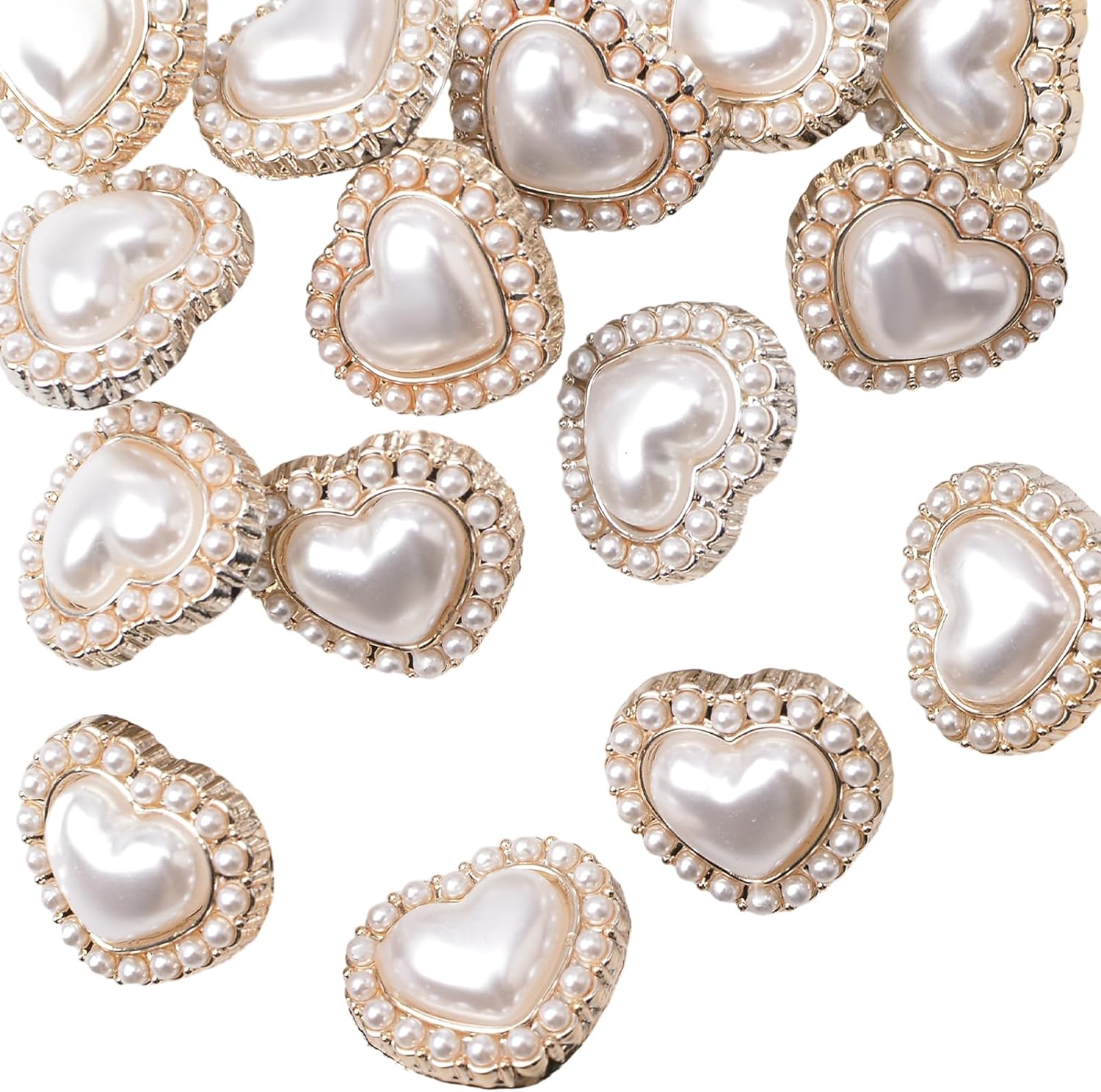 Amazon.com: URROMA 50pcs Faux Pearl Buttons, Heart Shaped Retro Vintage ...