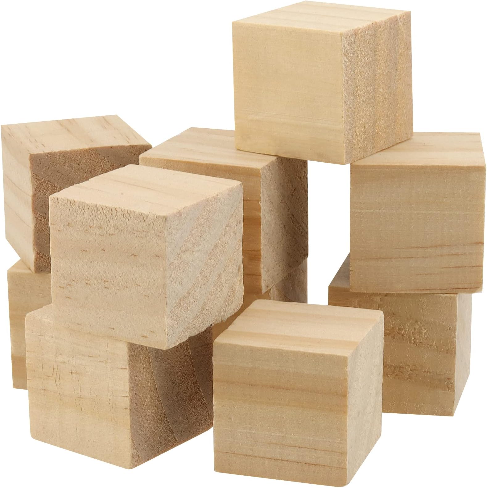 Amazon.com: KEILEOHO 10 PCS 2.5 Inch Wooden Blocks, Unfinished Wooden ...