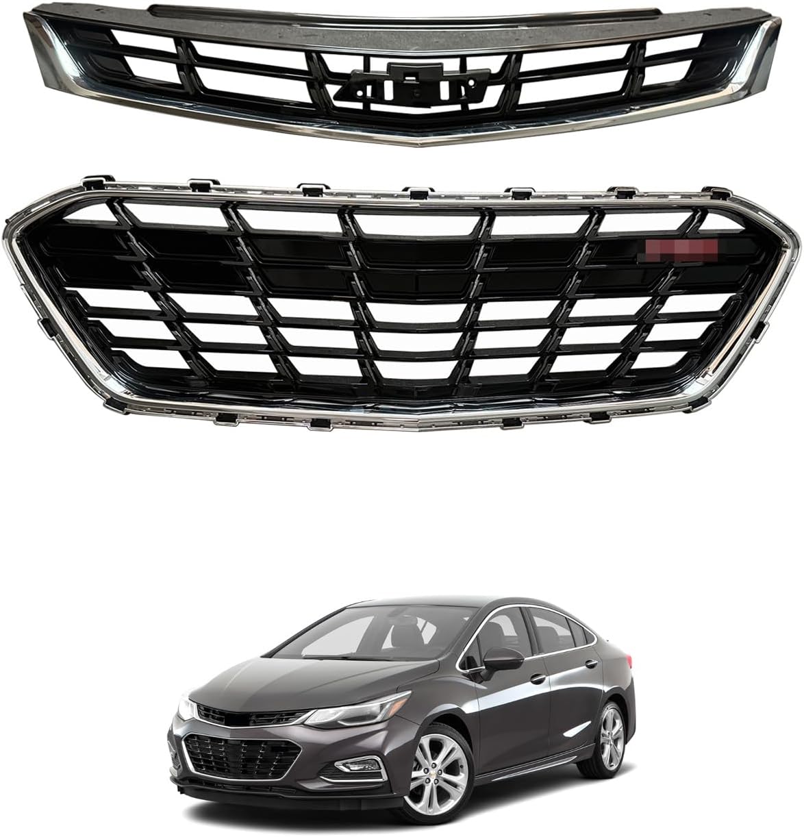 Amazon.com: UnayKolb 2PCS Front Bumper Grill Upper And Lower Grille For ...
