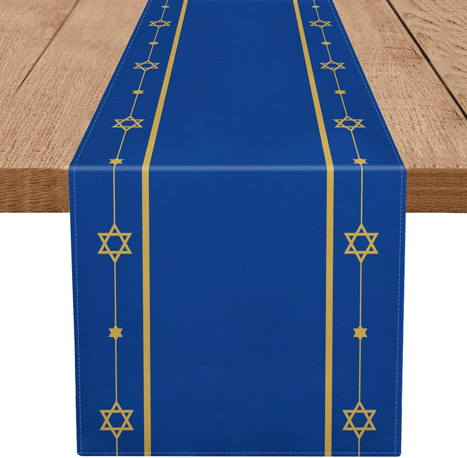 Amazon.com: Passover Table Runner Star of David Blue Linen Jewish Seder ...