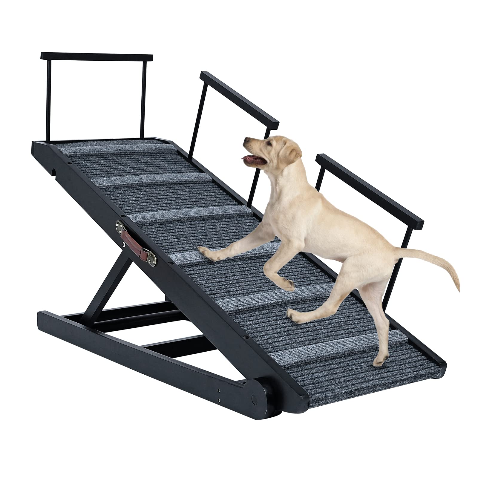 ABORON Dog Ramp,47''Long Adjustable Folding Pet Ramp for Middle Bed ...