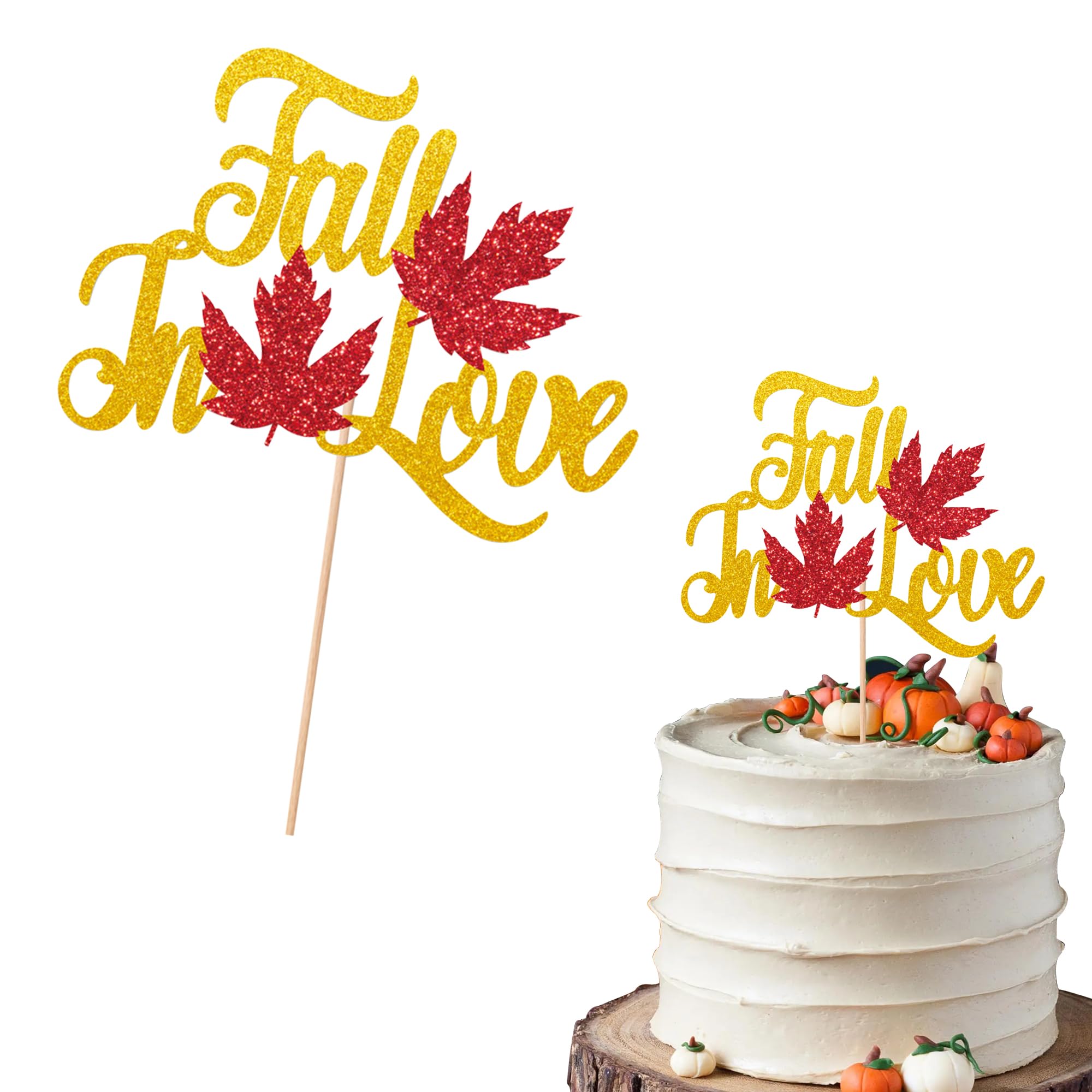 Fall Leave Wedding Cake Topper