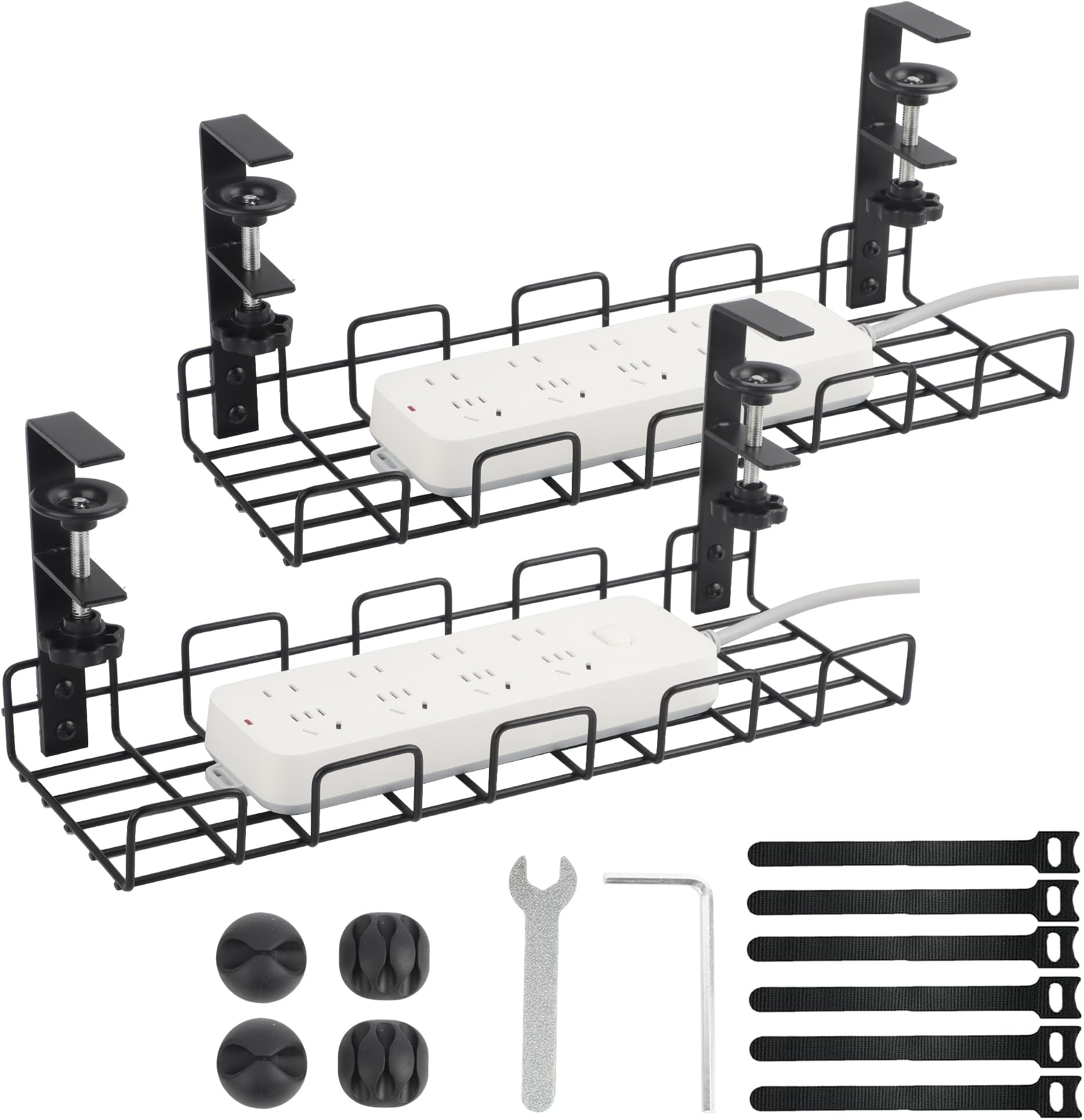 Amazon.com: Under Desk Cable Management Tray, 15.7'' No Drill Steel ...
