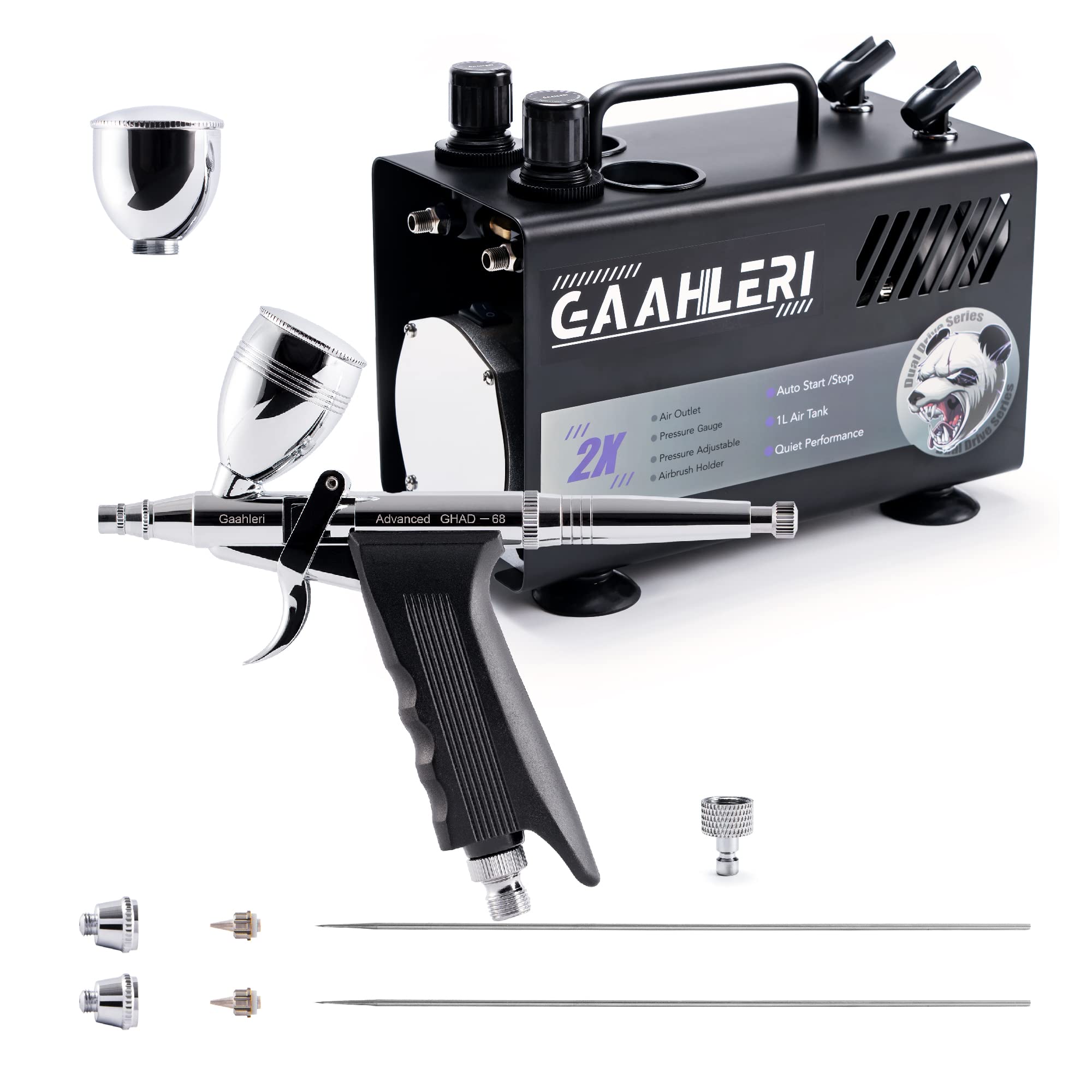 Amazon.com: Gaahleri Airbrush gun GHAD-68 & Airbrush Compressor kit GT ...