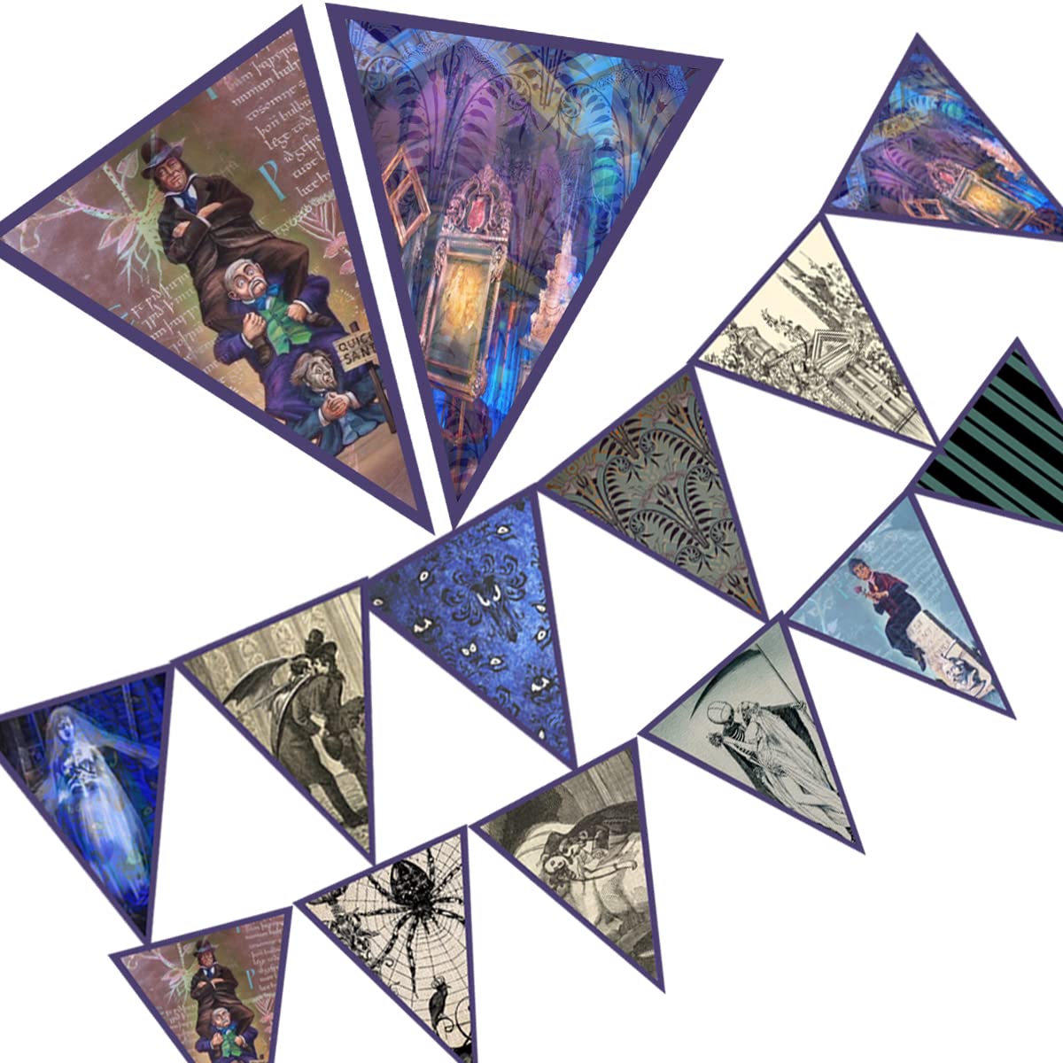 Amazon.com: Haunted Mansion Decorations-13pcs Triangle Horror Halloween ...