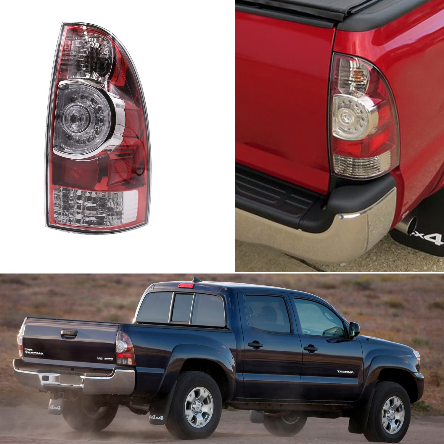 Tail Lights Led Munirater Pair Of Black Housing Smoke Lens LED Rear ...