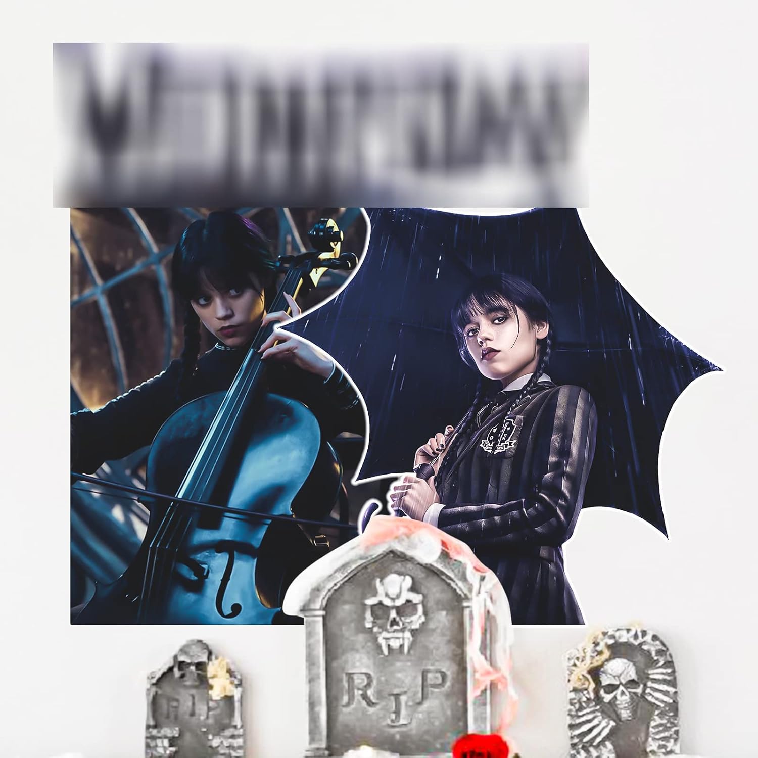 Amazon.com: Removable Addams Wall Poster Stickers Wednesday Decal Peel ...