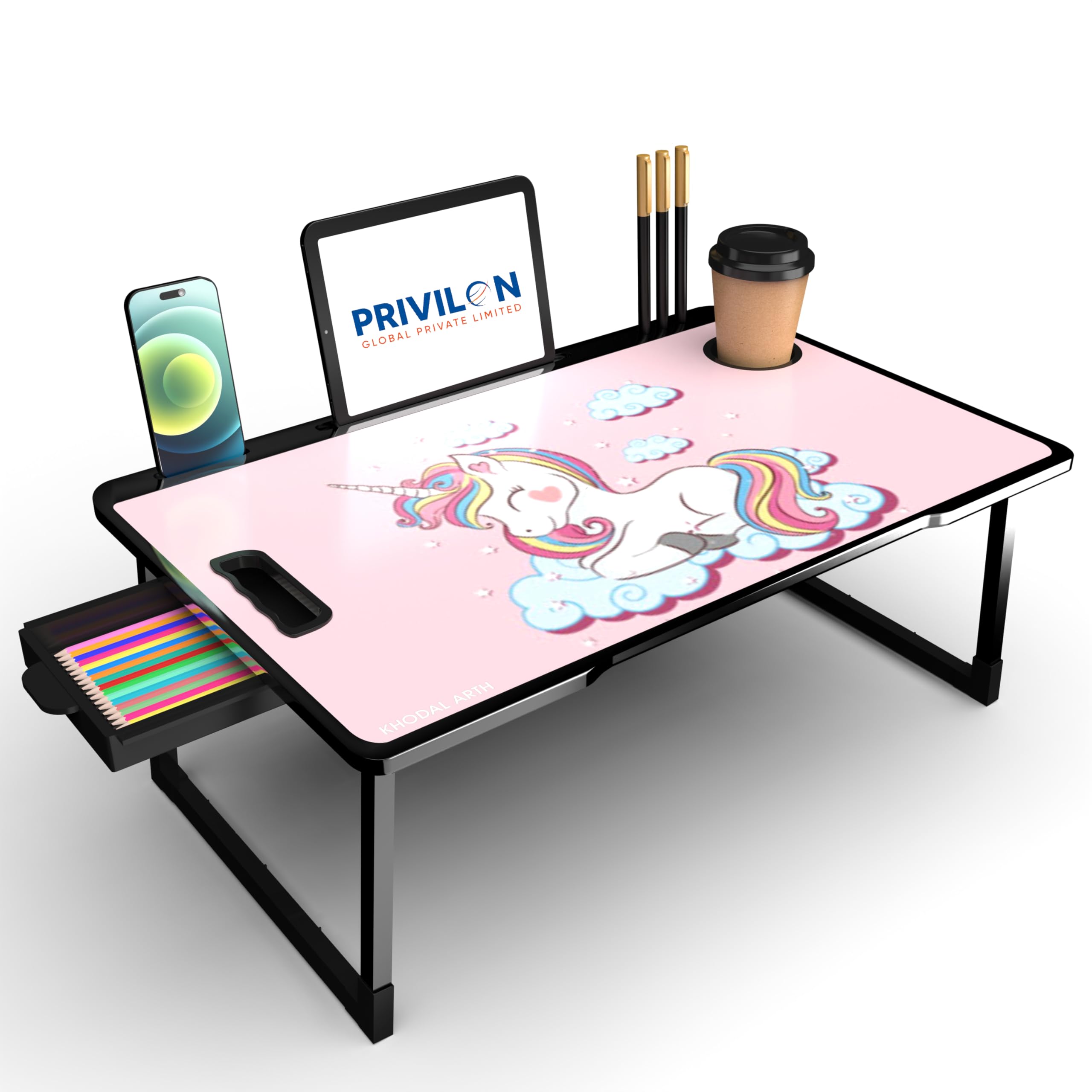 PRIVILON GLOBAL Private Limited Foldable Wooden Mini Laptop Table For ...