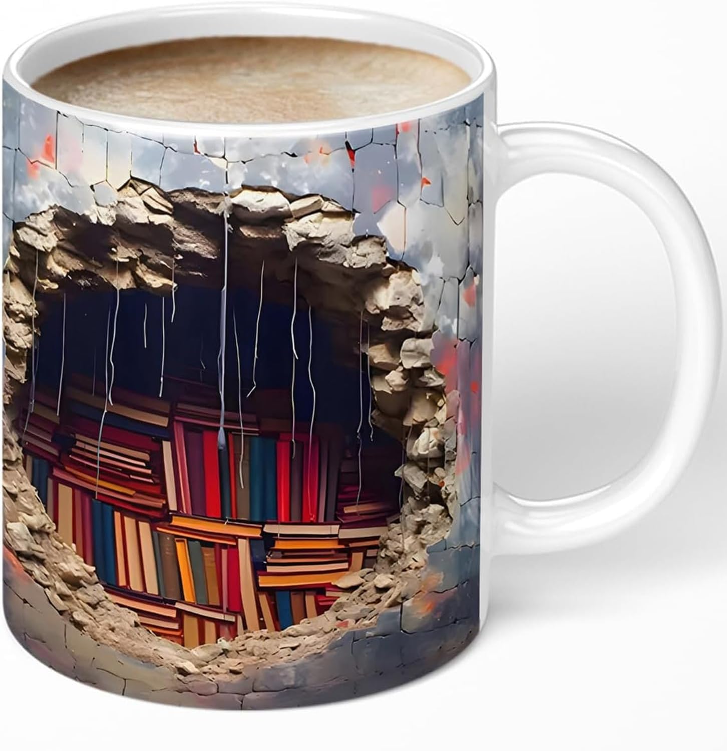 Amazon.com: 3D Bookshelf Mug - A Library Shelf Cup, Library Bookshelf ...