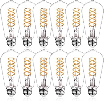 Tiadio ST19/ST58 LED Edison Bulbs, Warm White 2700K Vintage Light Bulbs ...