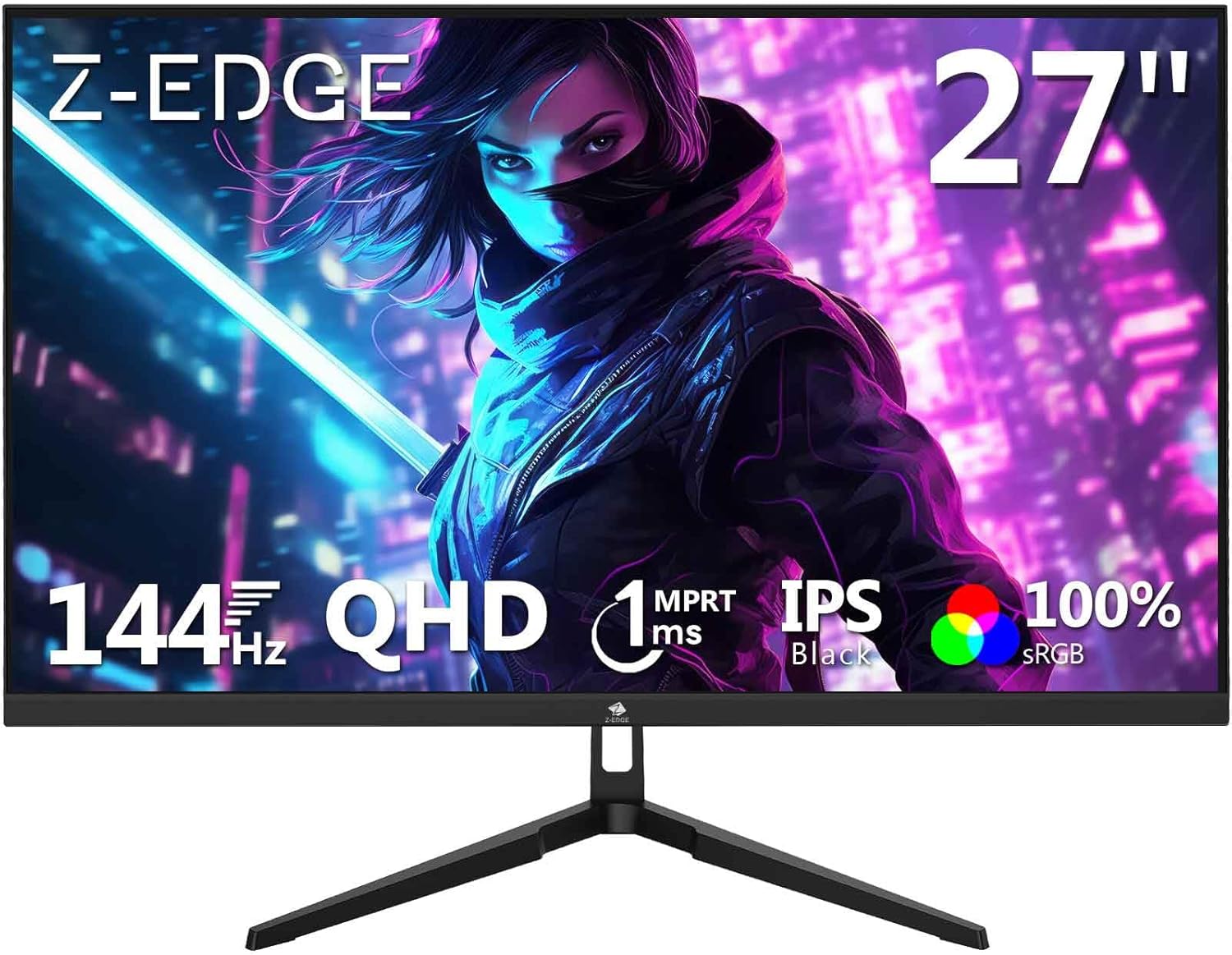 Amazon.com: Monitor de juegos de 27 pulgadas 144Hz 1ms, QHD 2560 x 1440 2K, Z-Edge UG27QF IPS ...