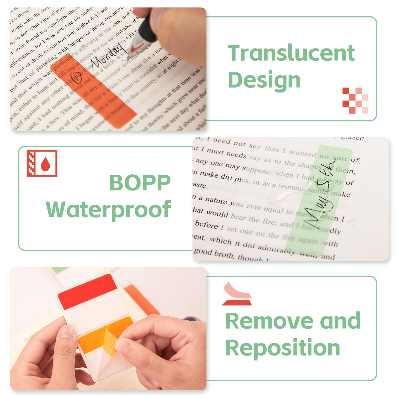 Snapklik.com : KICNIC Sticky Tabs 240Pcs 2Inch, Pastel Book Tabs ...