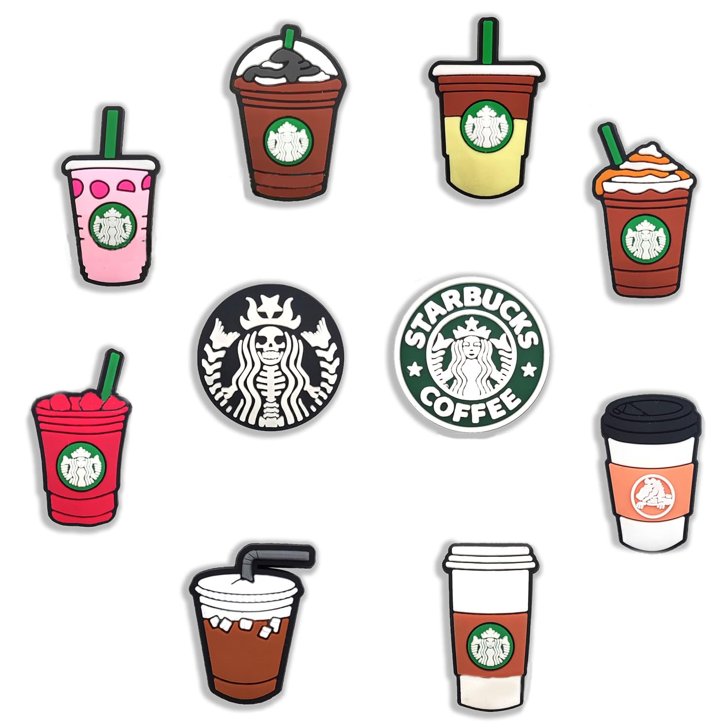 Amazon.com: Cute Coffee Cup Shoes Croc Charms for Boys Girls Multiple ...