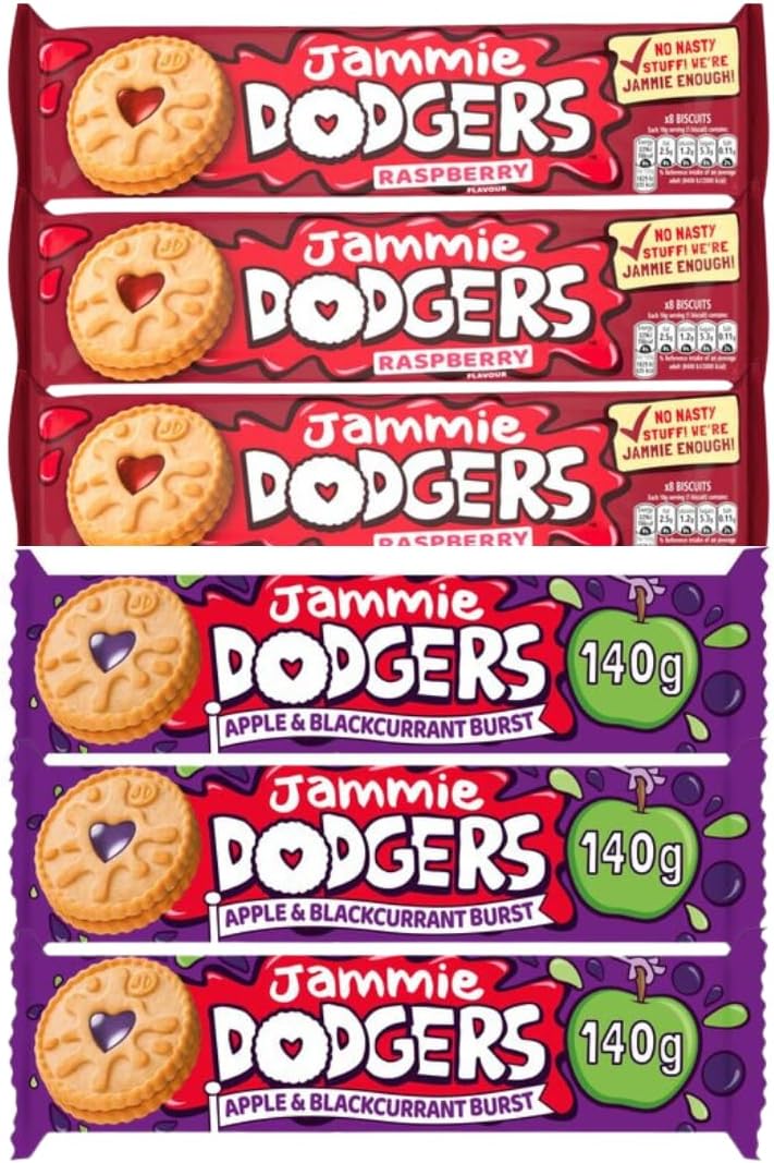Jammie Dodgers Jam 140g x3 with Jammie Dodgers Apple & Blackcurrant ...