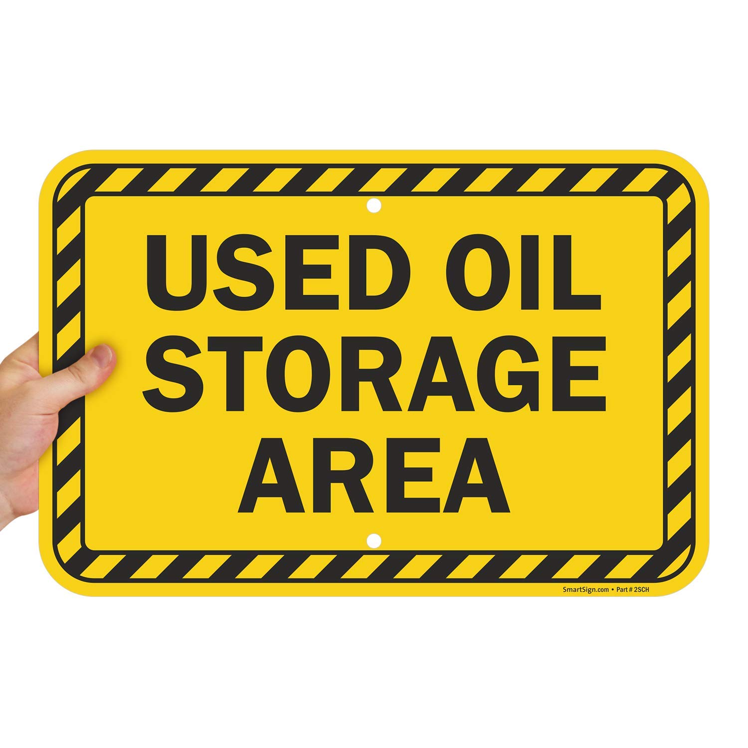 SmartSign 12 x 18 inch “Used Oil Storage Area” Metal Sign, Screen ...
