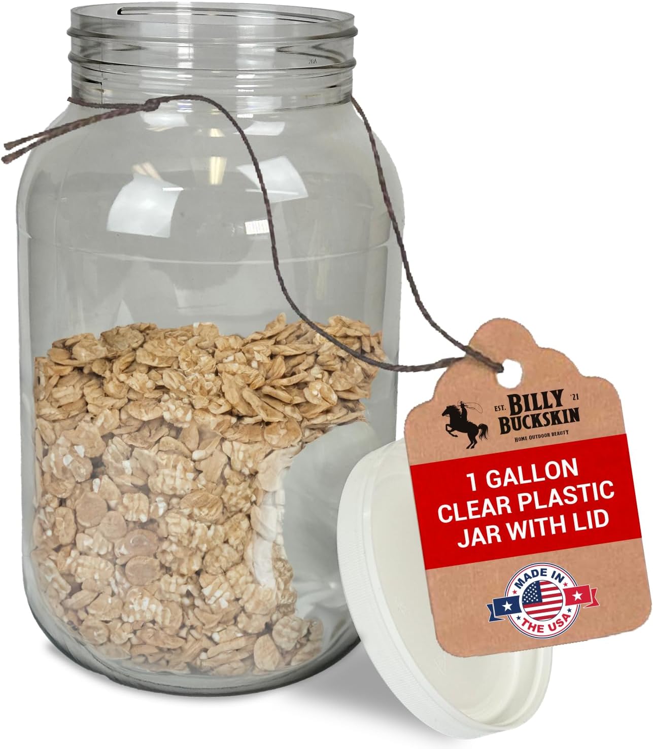 Amazon.com: 1 Gallon Large Plastic Jar with Lid (1 Pack) - Food Safe ...