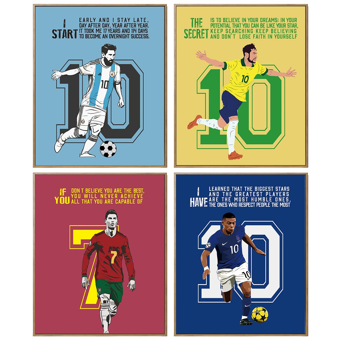 Amazon.com: Motivational Soccer Posters Famous Soccer Superstar Wall ...