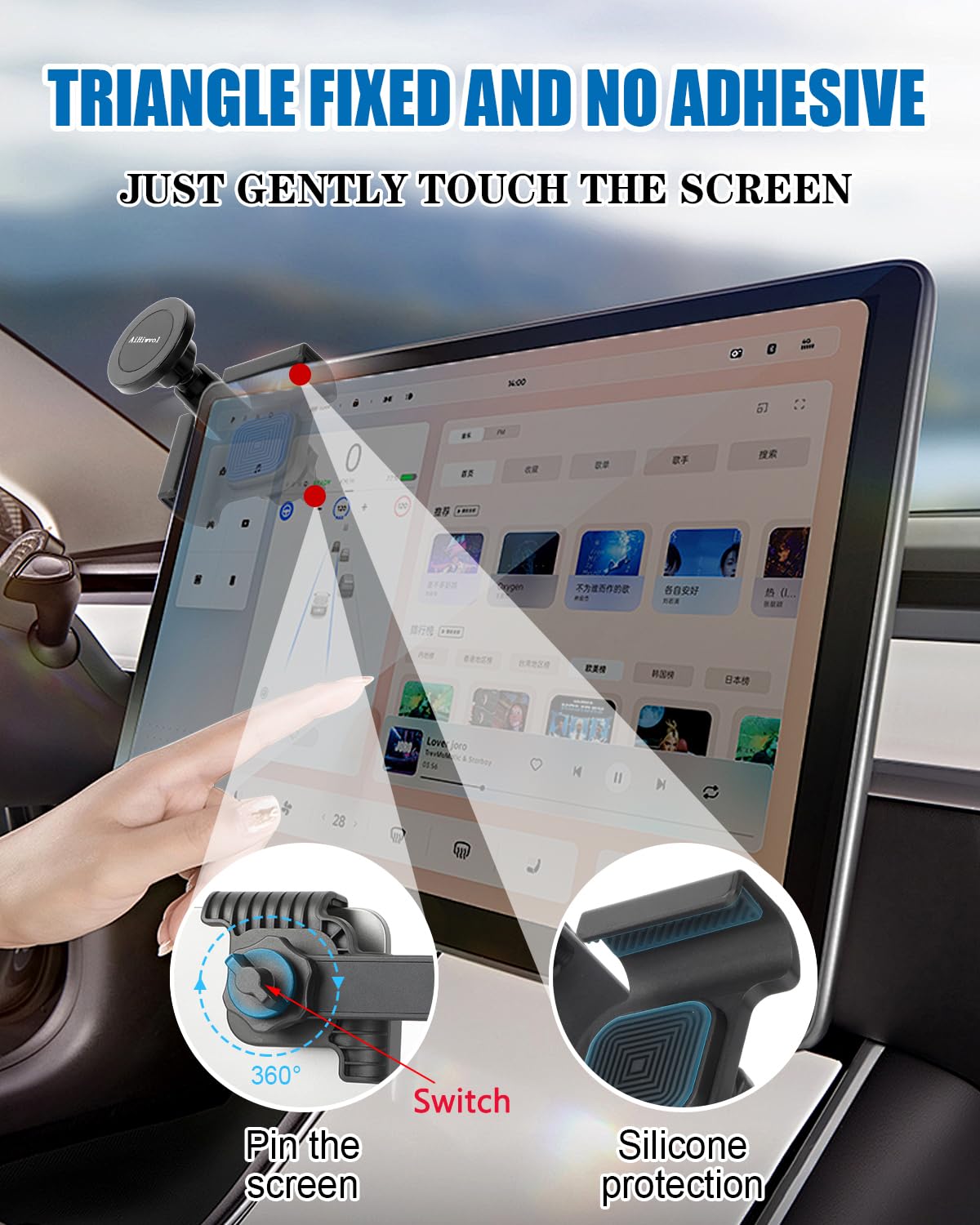 Snapklik.com : For Tesla Phone Mount Y/3, No Glue Required, Strongest ...