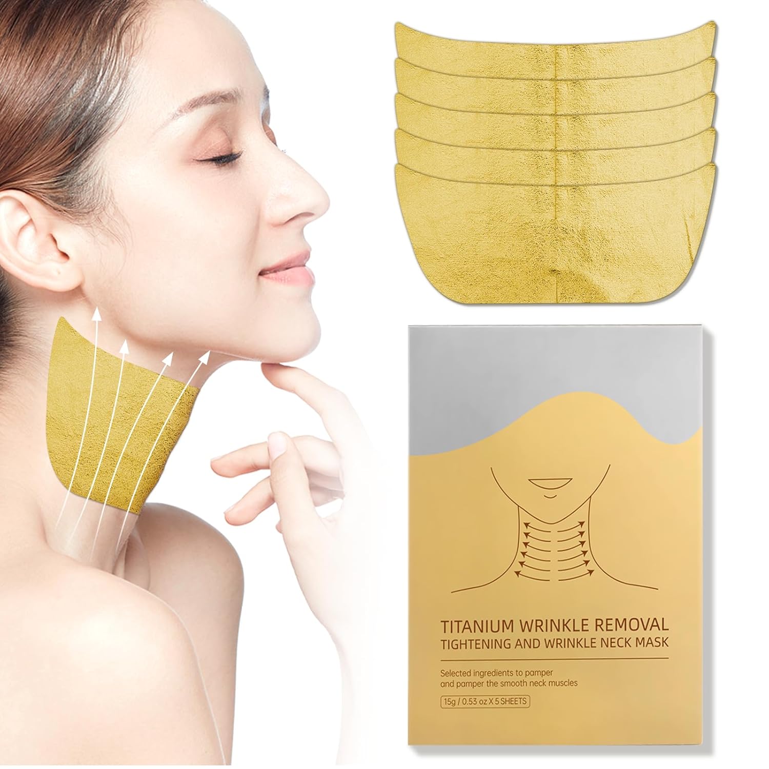 Amazon.com : Golden Glow Neck Mask - Neck Wrinkle Patches Hydrating ...