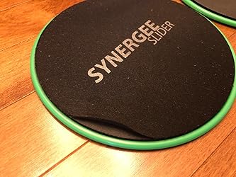 Synergee Jet Black Core Exercise Sliders Double Sided Hardwood and ...