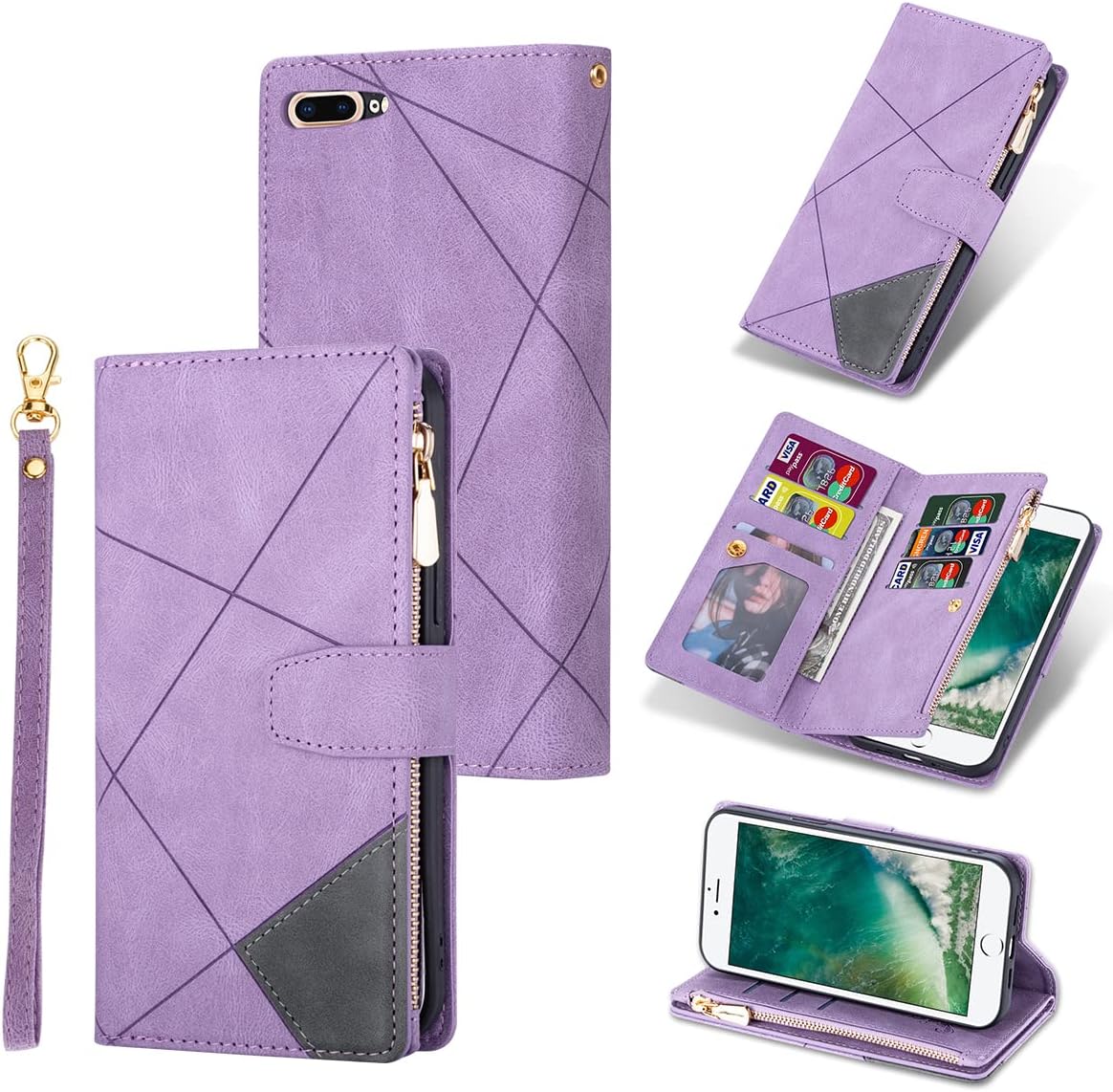 Amazon.com: ProCase iPhone 8 Plus / 7 Plus Wallet Case, Flip Fold Card ...