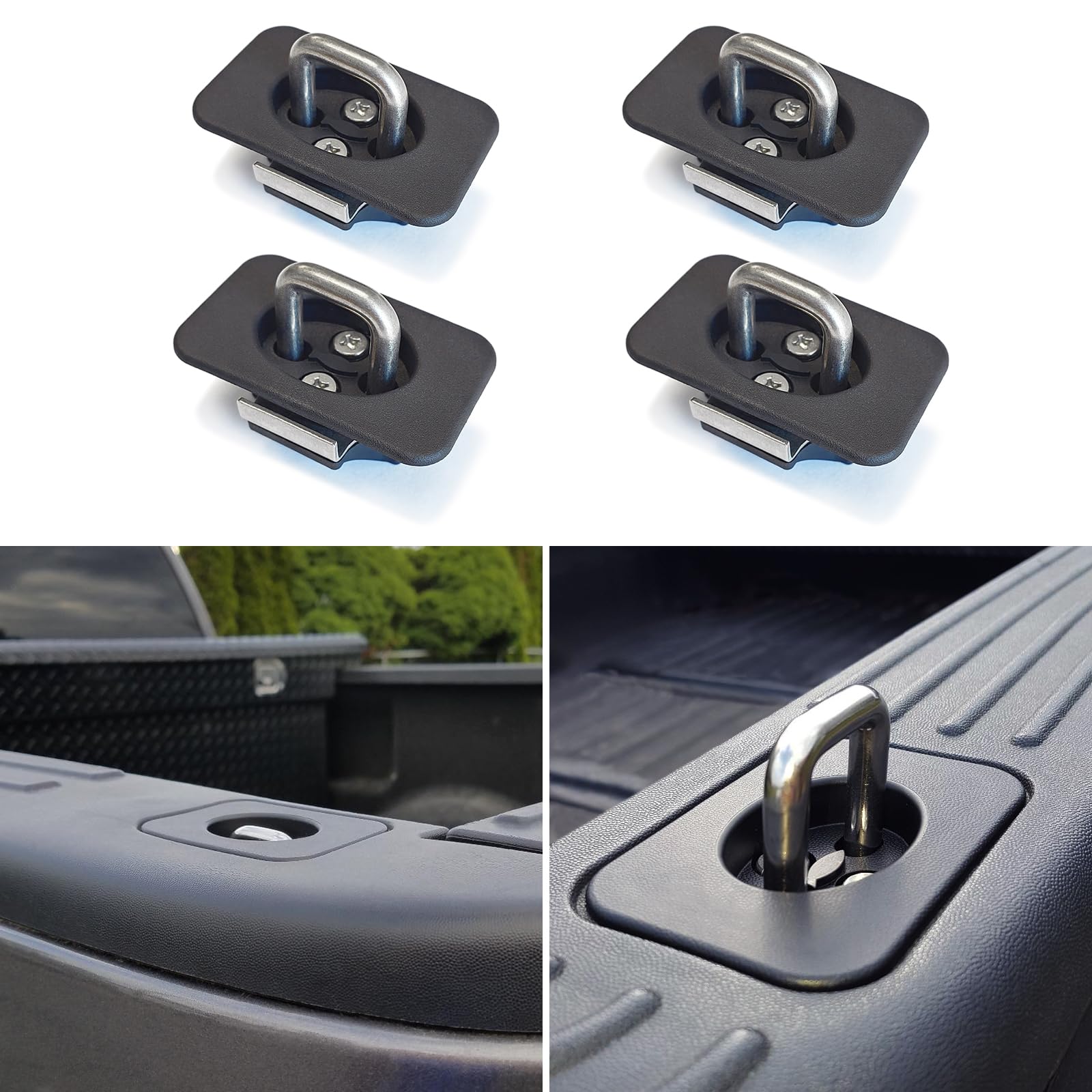 Amazon.com: 4 Pack Retractable Truck Bed Tie Down Anchors Compatible ...