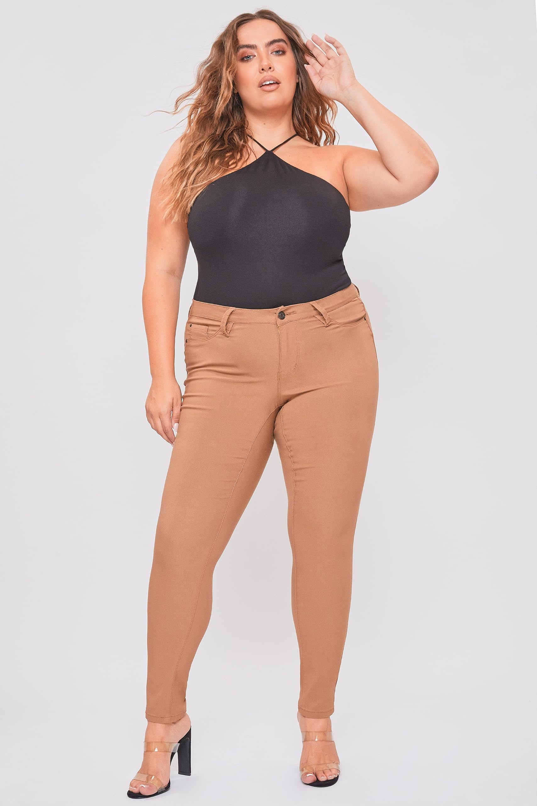 Snapklik.com : Womens Hyperstretch Skinny Pants, Mid Waisted Strech ...