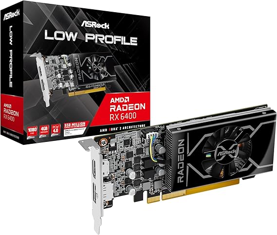 Amazon.com: ASRock Low Profile AMD Radeon RX 6400 4GB GDDR6 Graphics ...