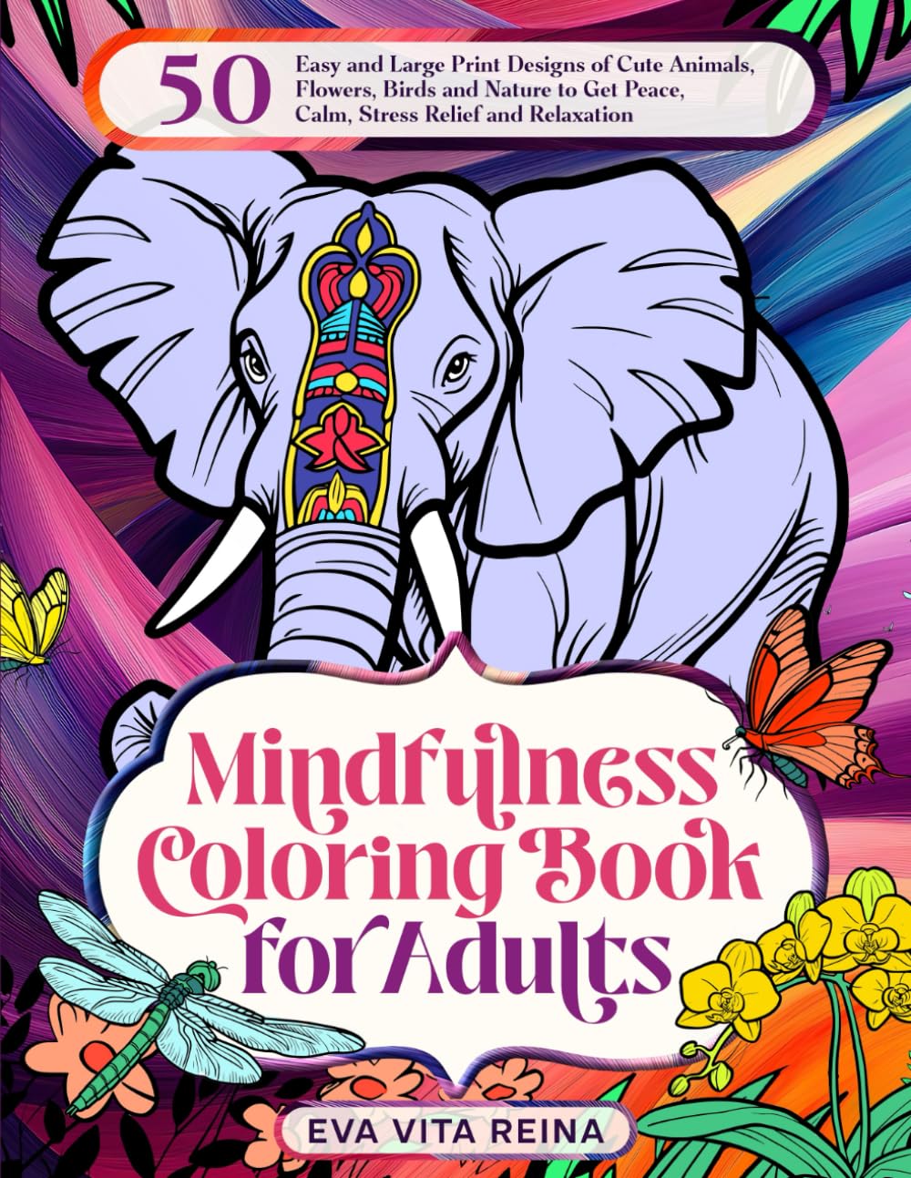 Amazon.com: Mindfulness Coloring Book for Adults: 50 Easy and Large ...