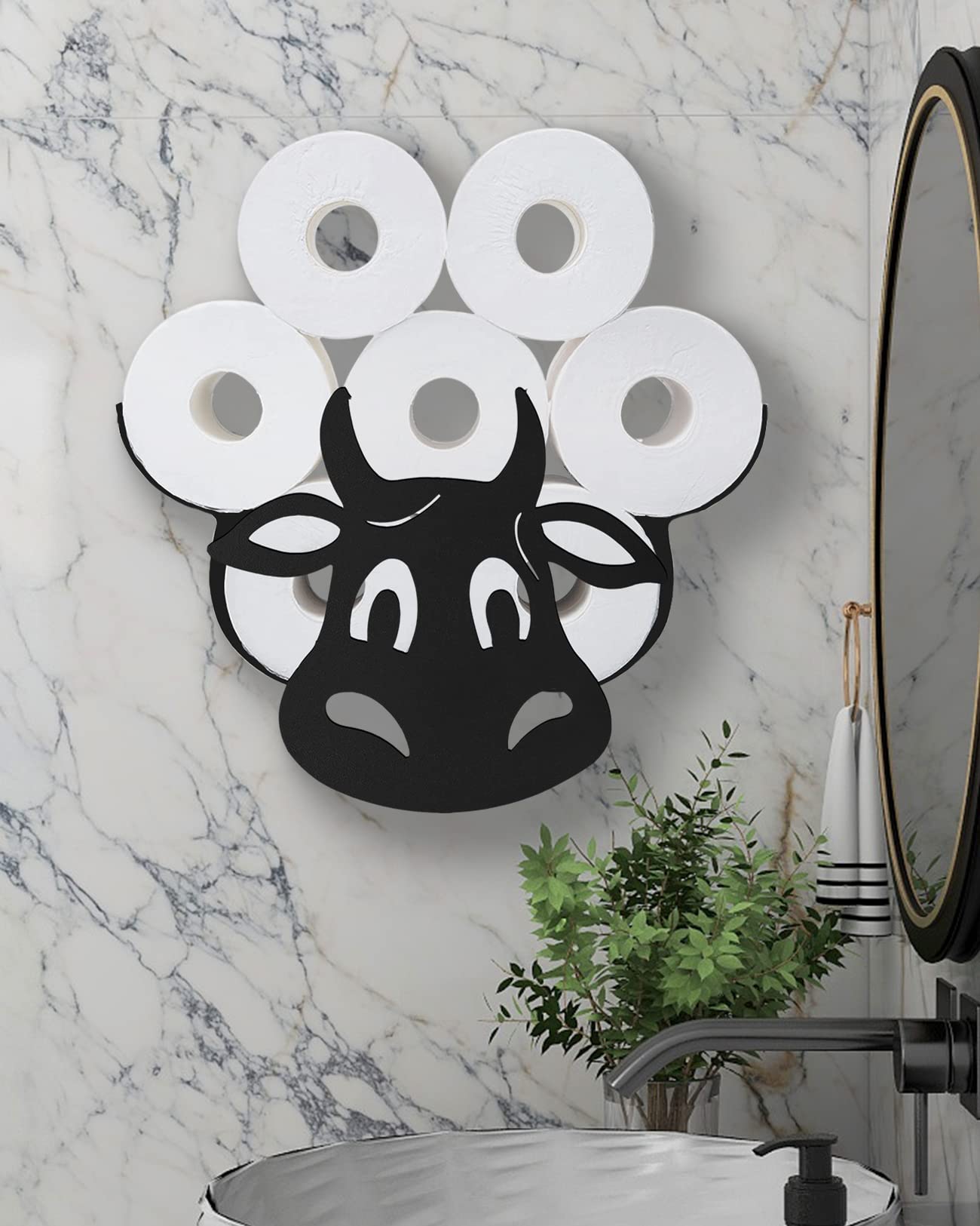 Amazon.com: Cow Toilet Paper Holder Decorative, Bathroom Animal Wall ...