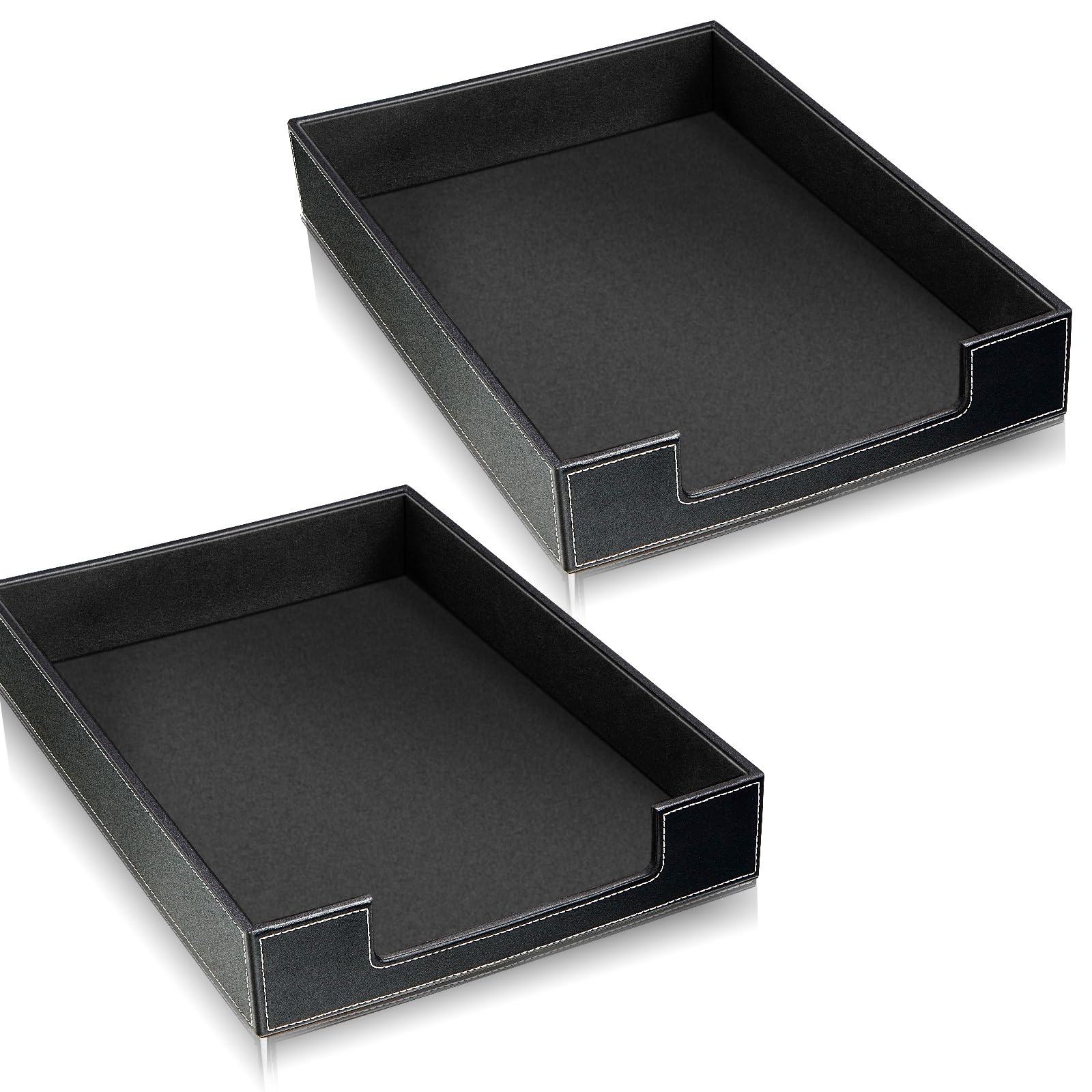 Snapklik.com : Wenqik 2 Pcs PU Leather Letter Tray Leather Desk ...