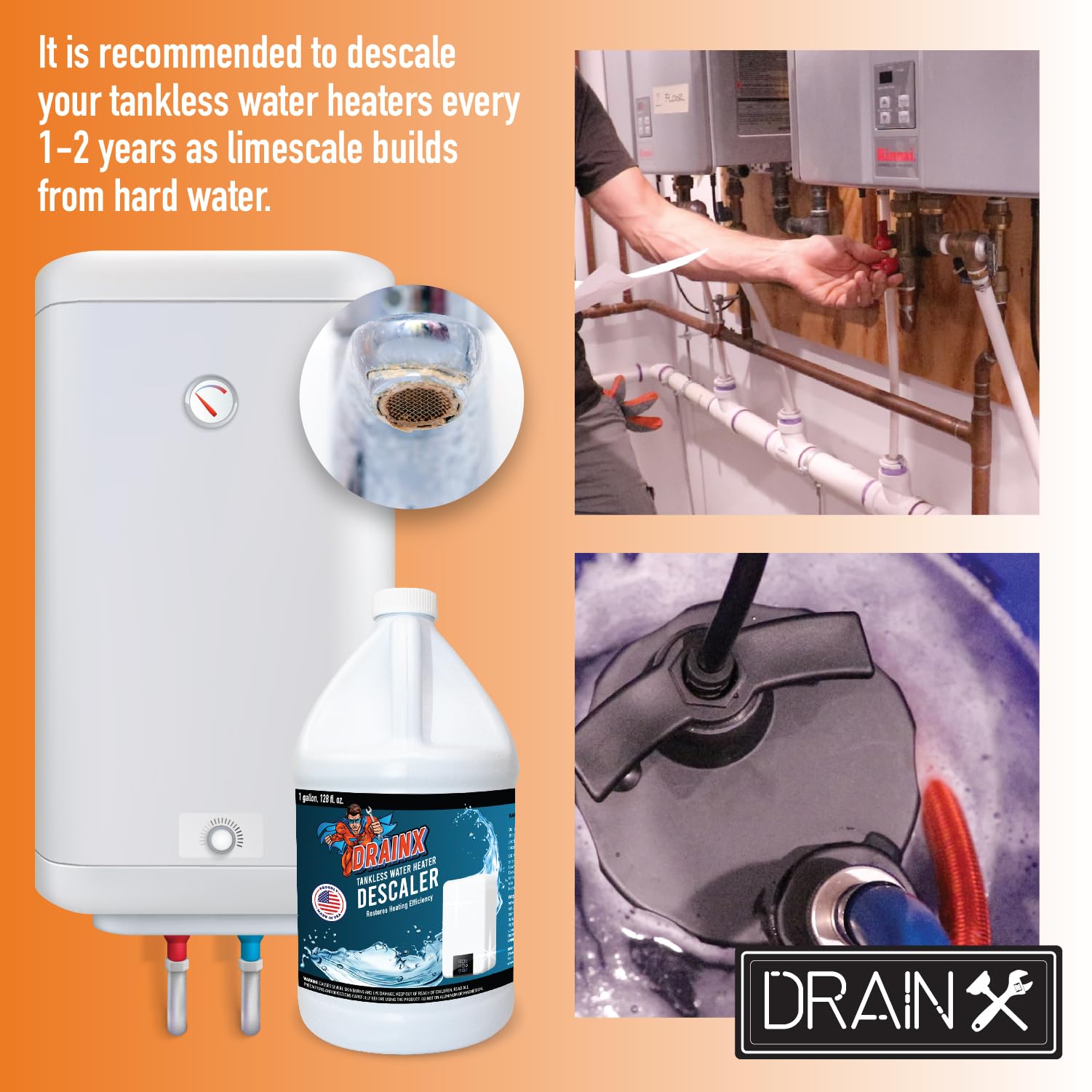Snapklik.com : DrainX Tankless Water Heater Flush Kit