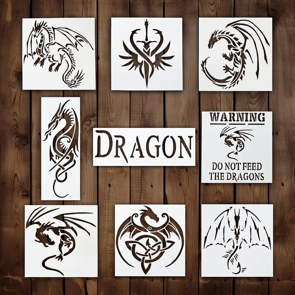 Dragon Stencil Painting Dragon Decoration Chinese Dragon Head Stencil ...