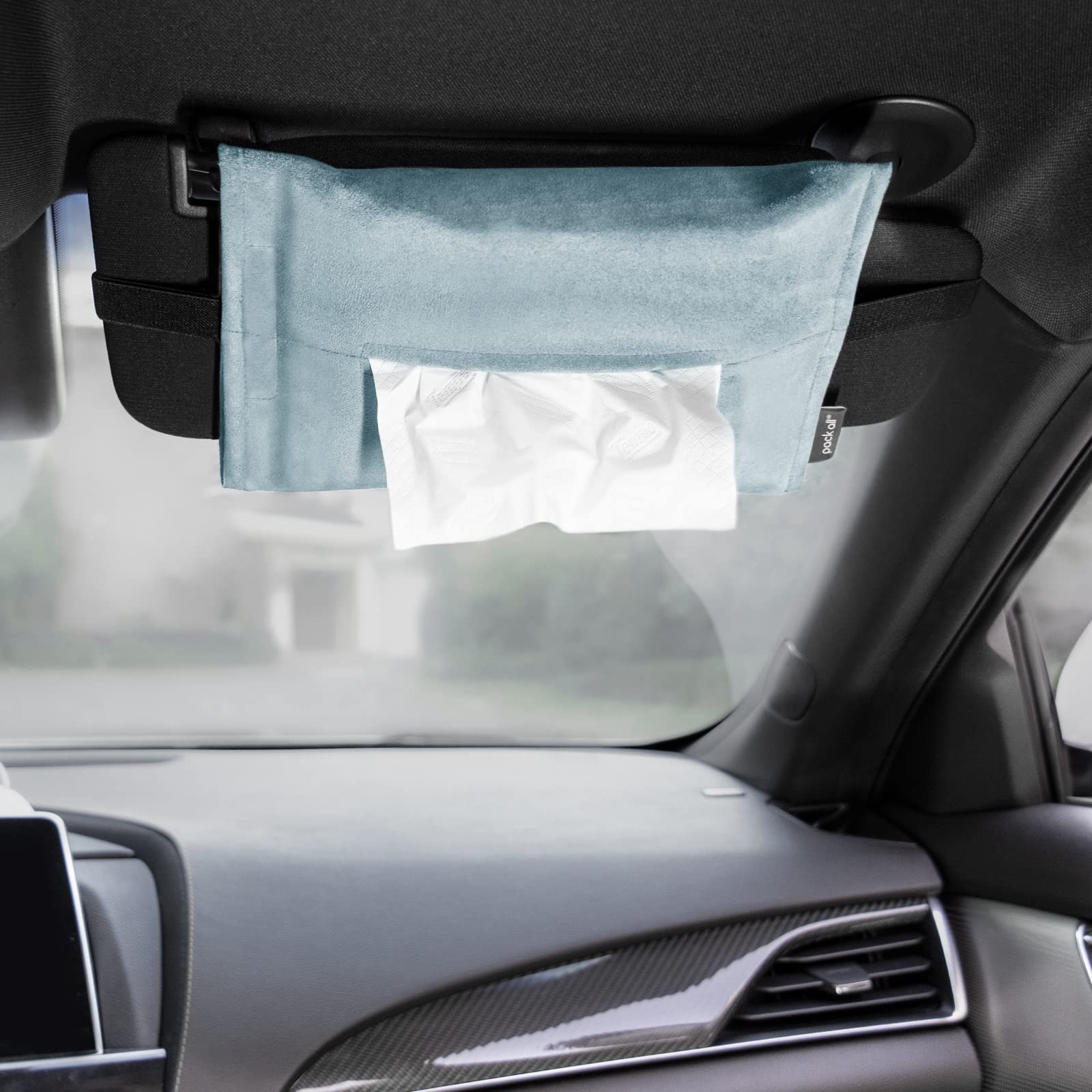 Amazon.com: pack all Car Tissue Holder, Premium Microsuede Sun Visor ...