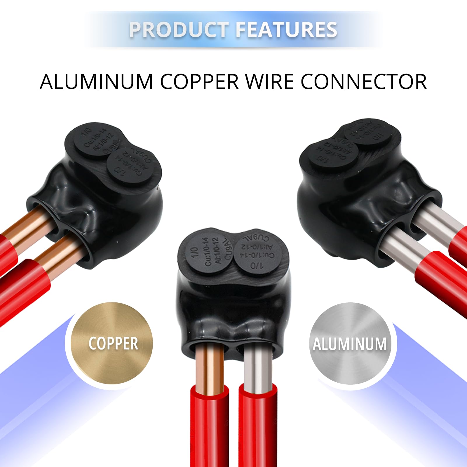 Snapklik.com : 1 Port Black Insulated Multi Tap Connector, 3/0-6 AWG ...