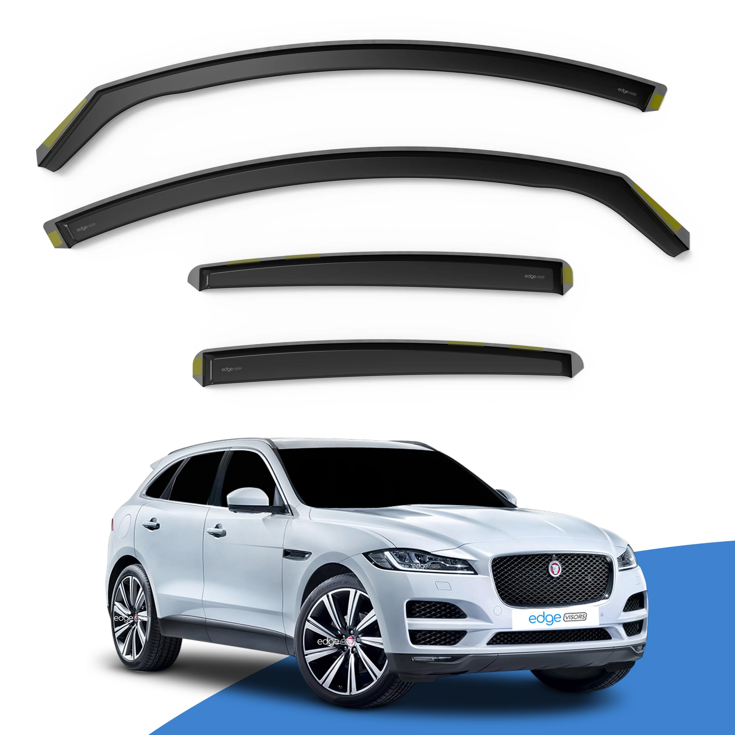 Edgevisors Wind Deflectors Set Fits: Jaguar F-PACE 2016-onwards 5 Door ...