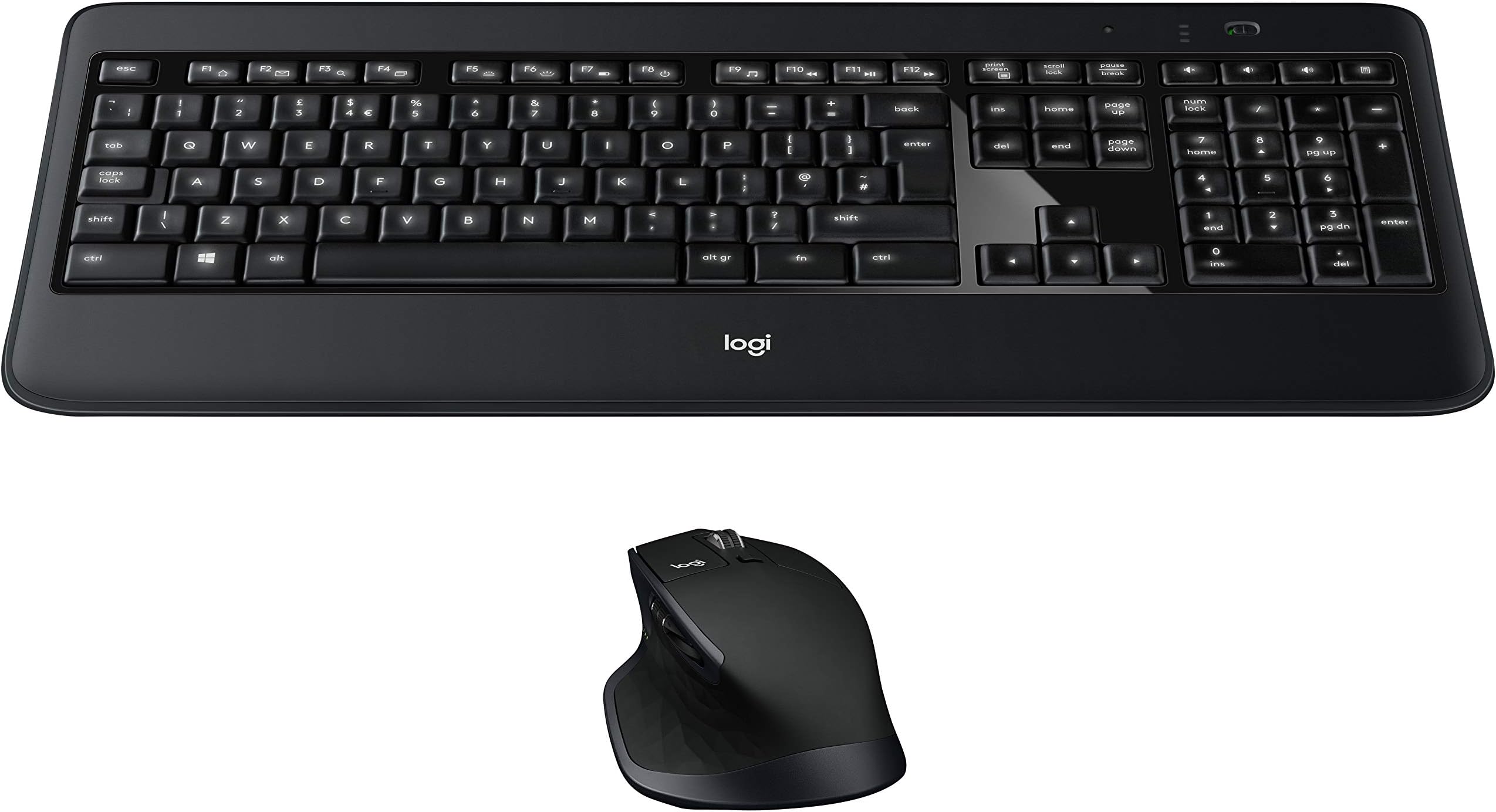 Logitech MX900 Premium Wireless Keyboard and Mouse Combo, 2.4GHz ...