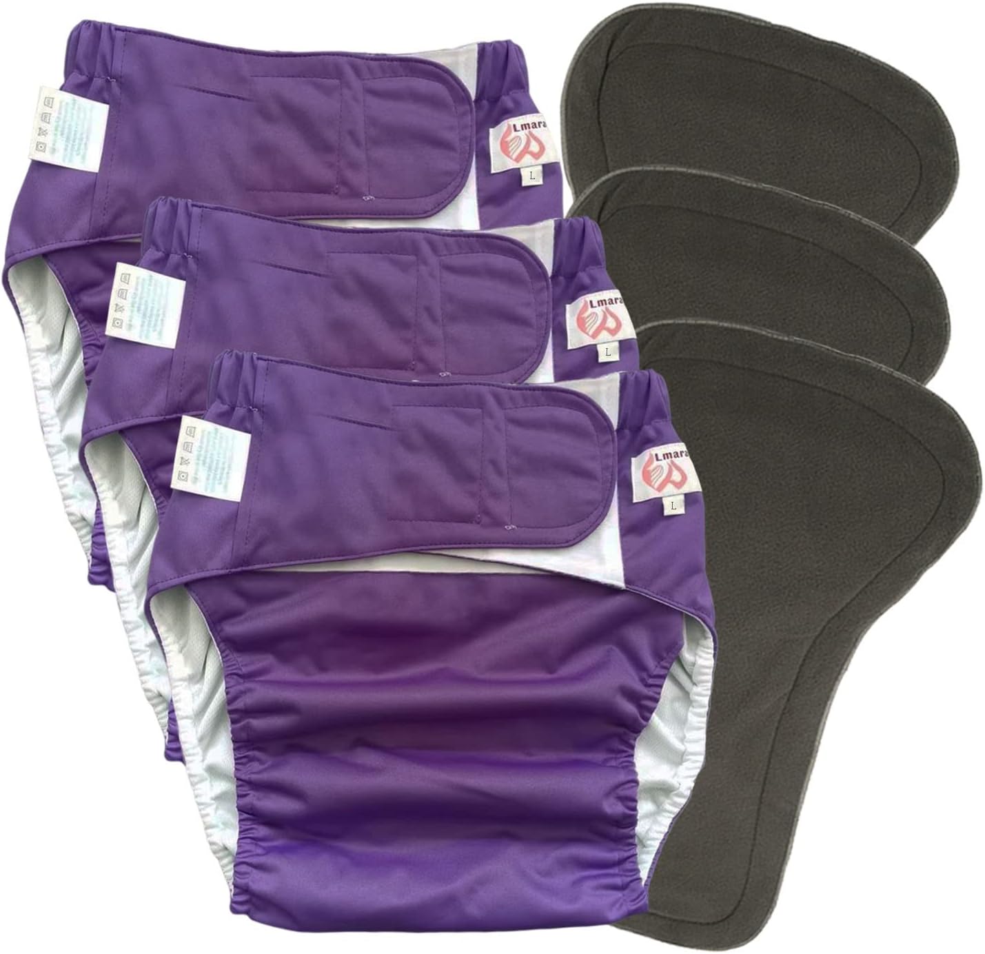 Amazon.com: 3 Pack Adult Cloth Diapers with Oversized Diaper Inserts ...