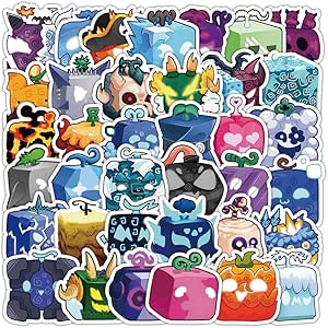 Amazon.co.jp: 60 Pcs Stickers Blocks Fruit Blocks Fruit Mystery Box ...