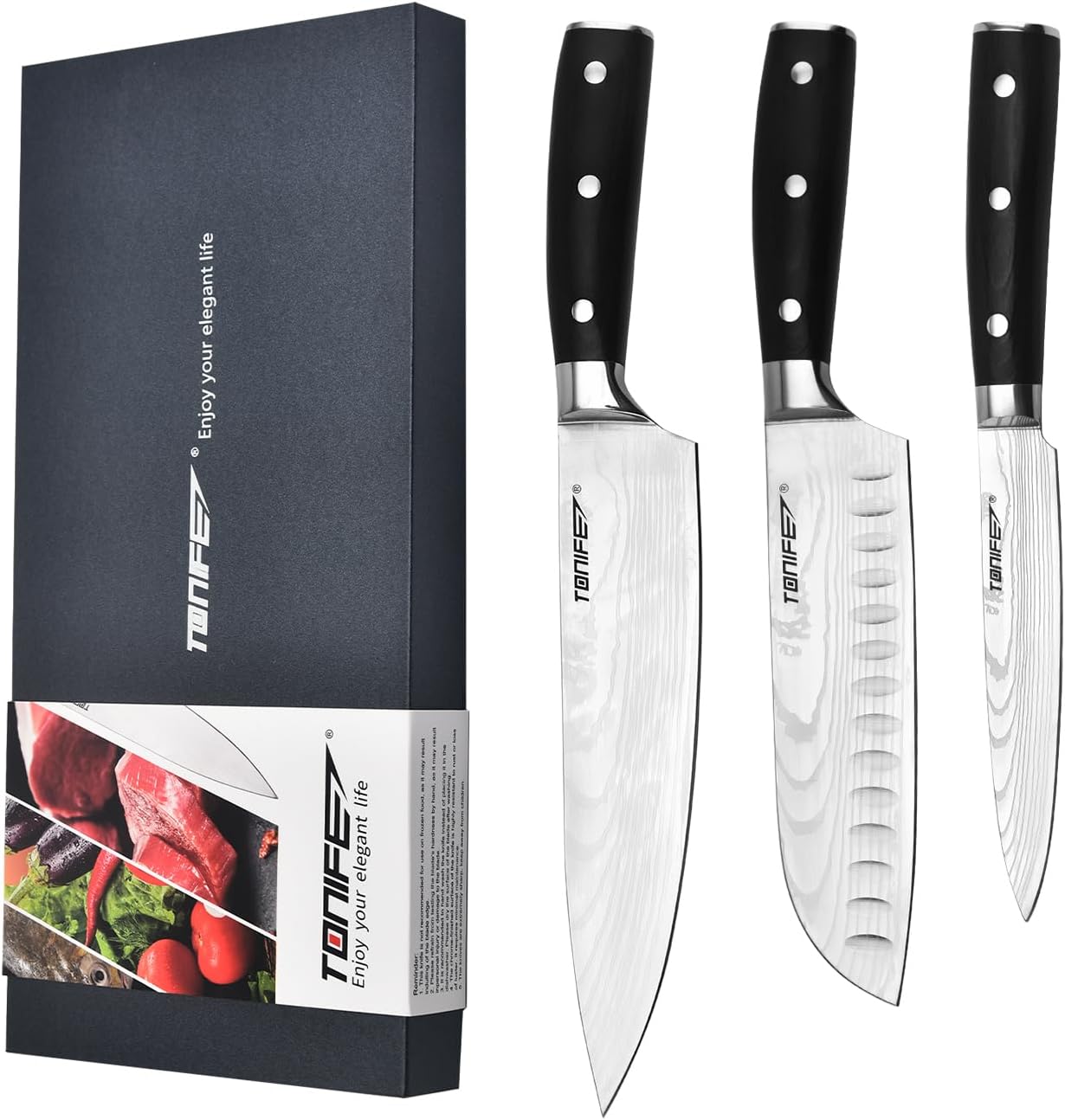 Amazon.com: CHUSHIJI Knife Set,kitchen knives,3PCS kitchen knives set ...