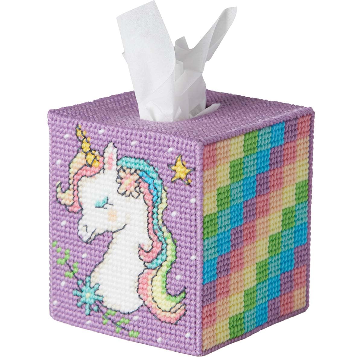 Amazon.com: Herrschners Rainbow Unicorn Tissue Box Plastic Canvas Kit