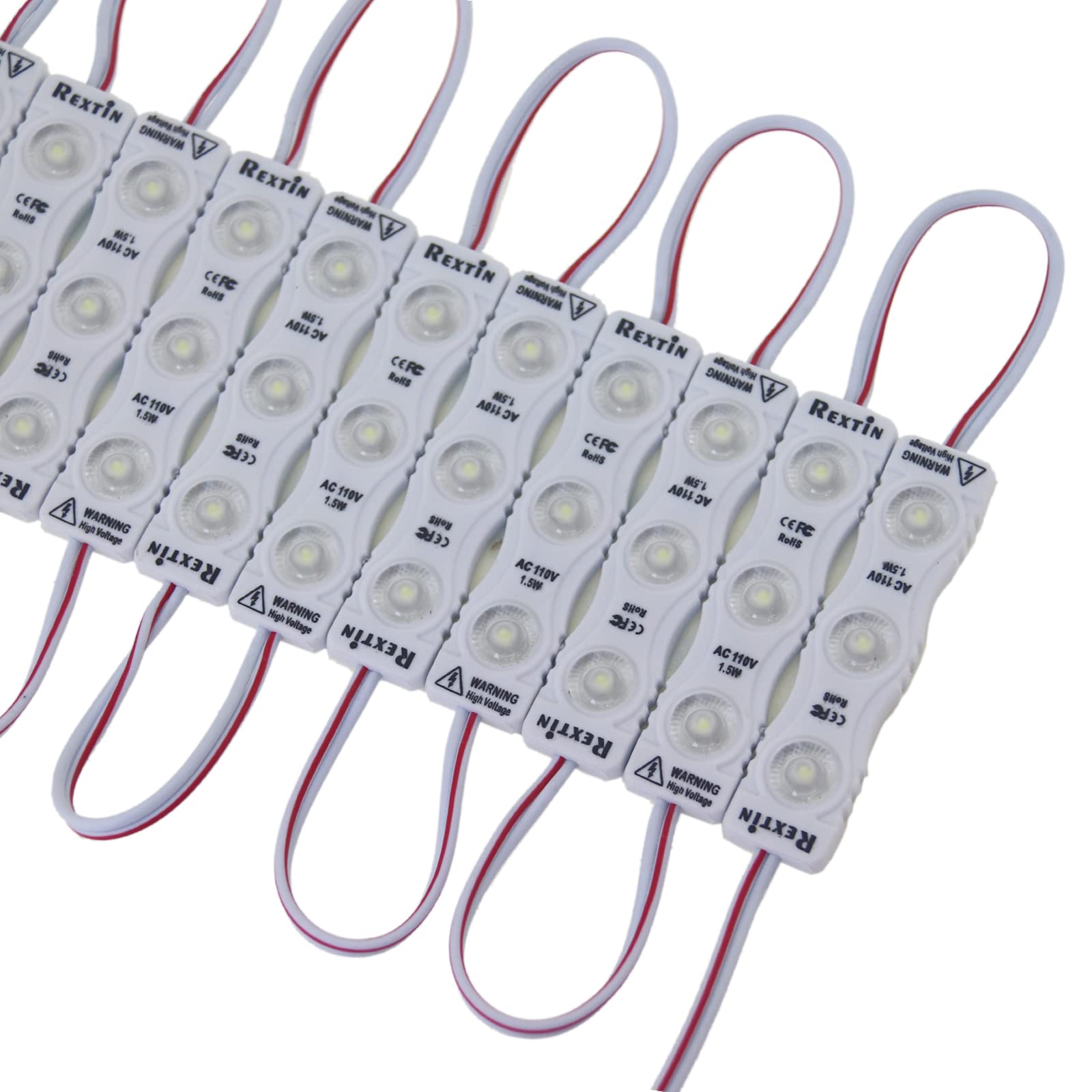Snapklik.com : REXTiN Super Bright 100pcs 110V 2835 3 LED Module ...